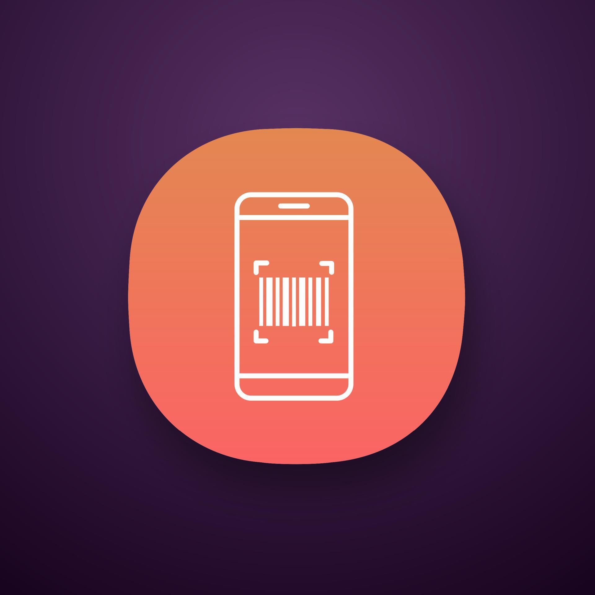 Barcode Scanning App Icon Smartphone Reading Linear Barcode One Dimensional Code Scanner Ui