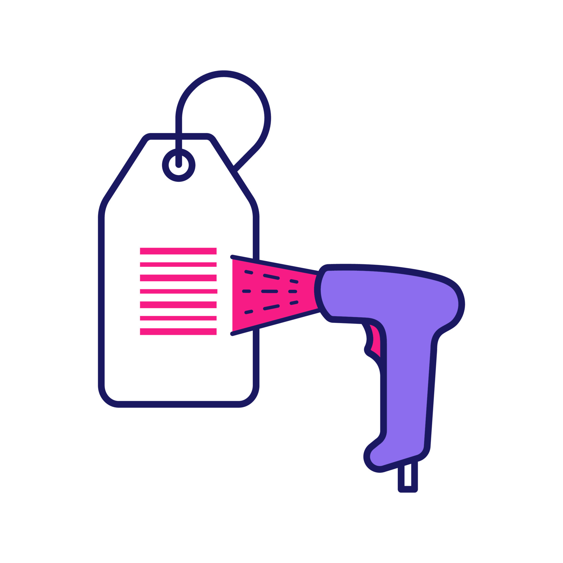 Barcode Reader Scanning Hang Tag Color Icon Store Price Label Scanning With Bar Code Reader