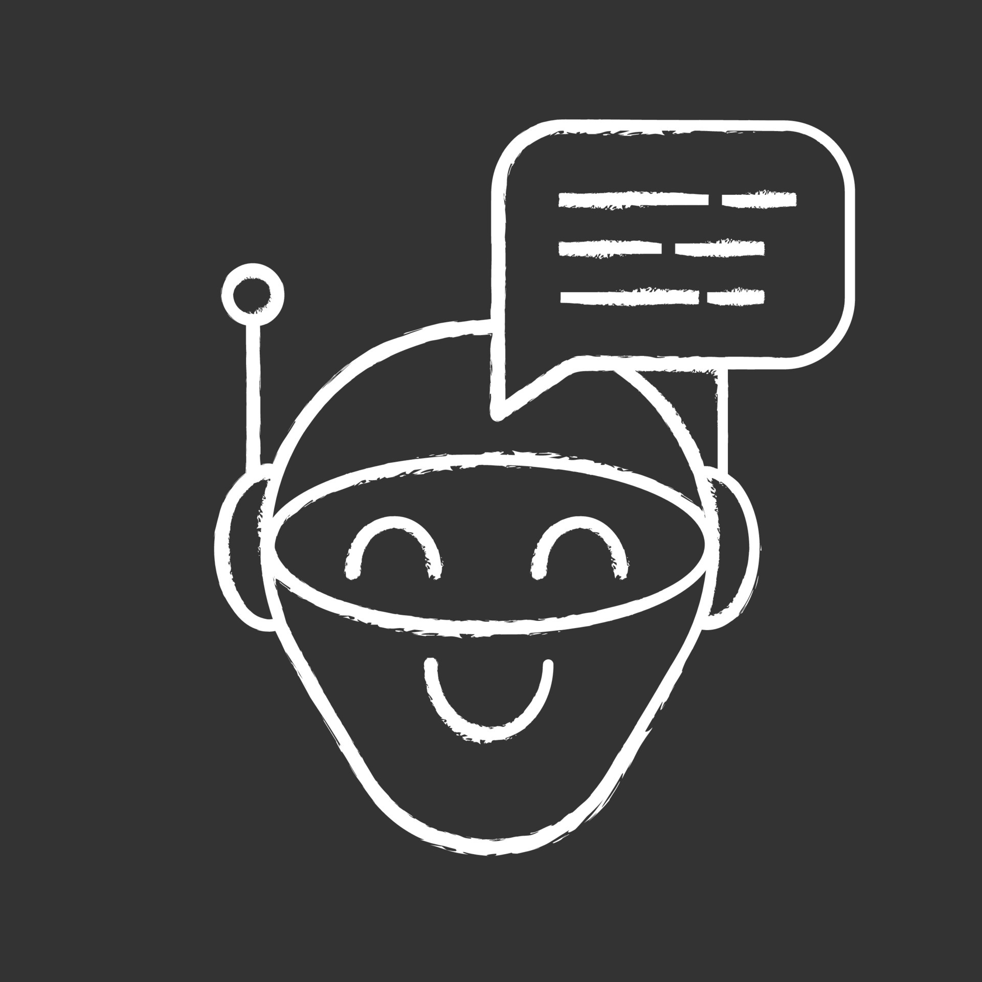 Chatbot Message Chalk Icon Talkbot Modern Robot Android Laughing Chat Bot Virtual Assistant