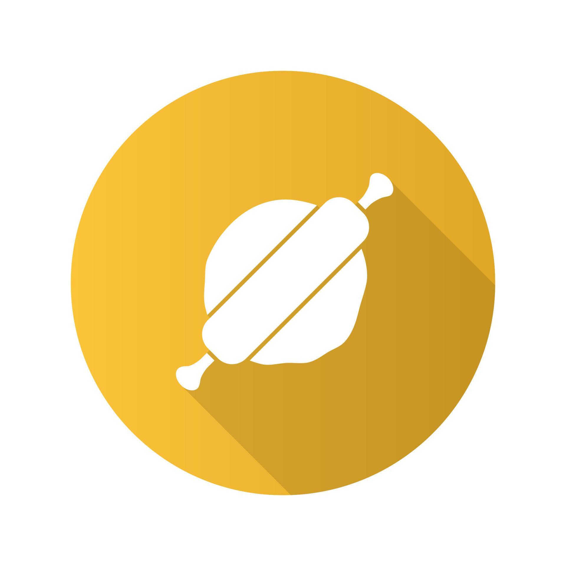 Rodillo Y Masa Diseño Plano Icono De Glifo De Sombra Larga Ilustración