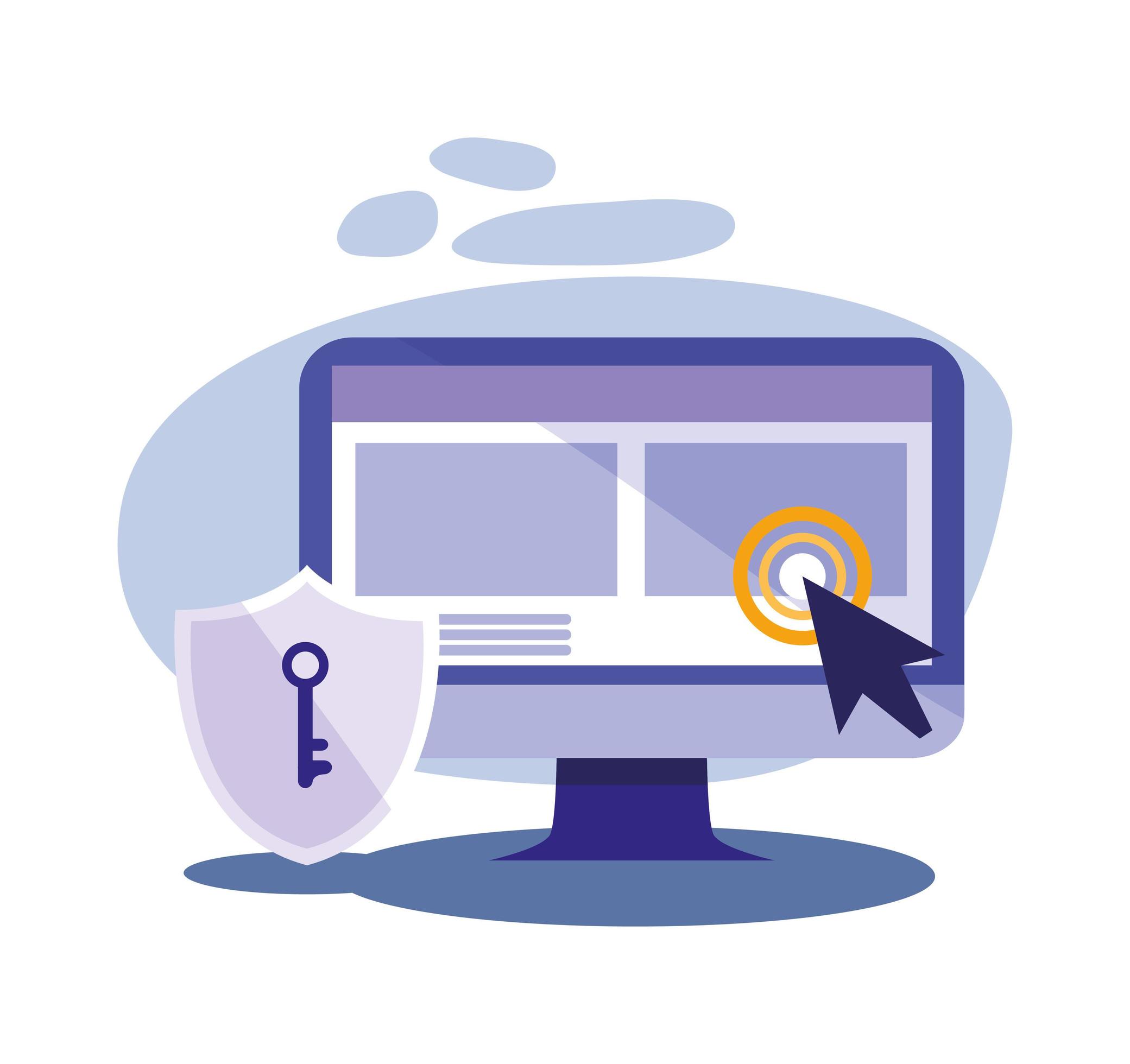 Digital computer shield and cursor vector design 4975885 Vector Art at ...