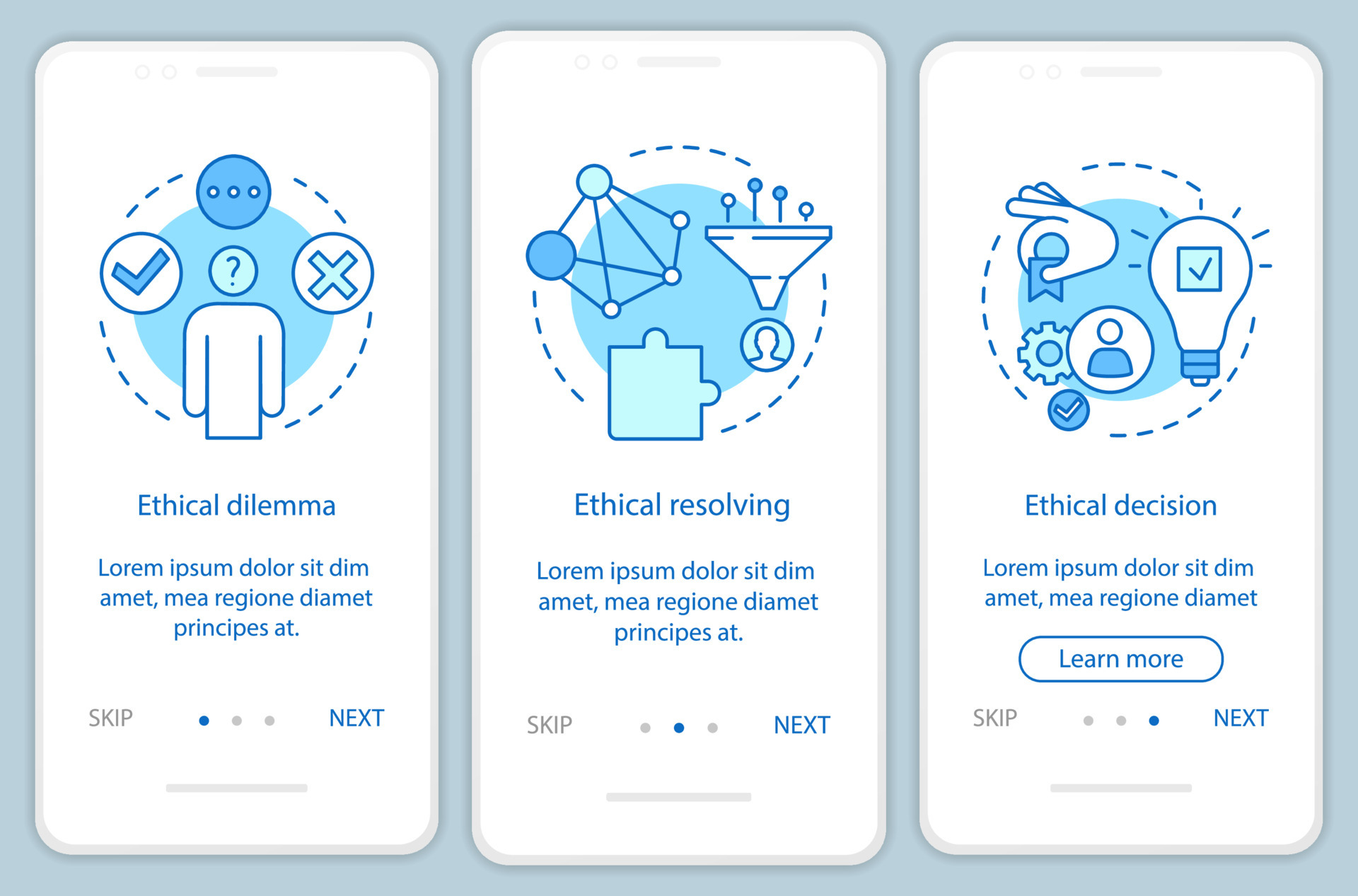 Ethical resolving onboarding mobile app page screen vector template ... Ethical resolving onboarding mobile app page screen vector template ...