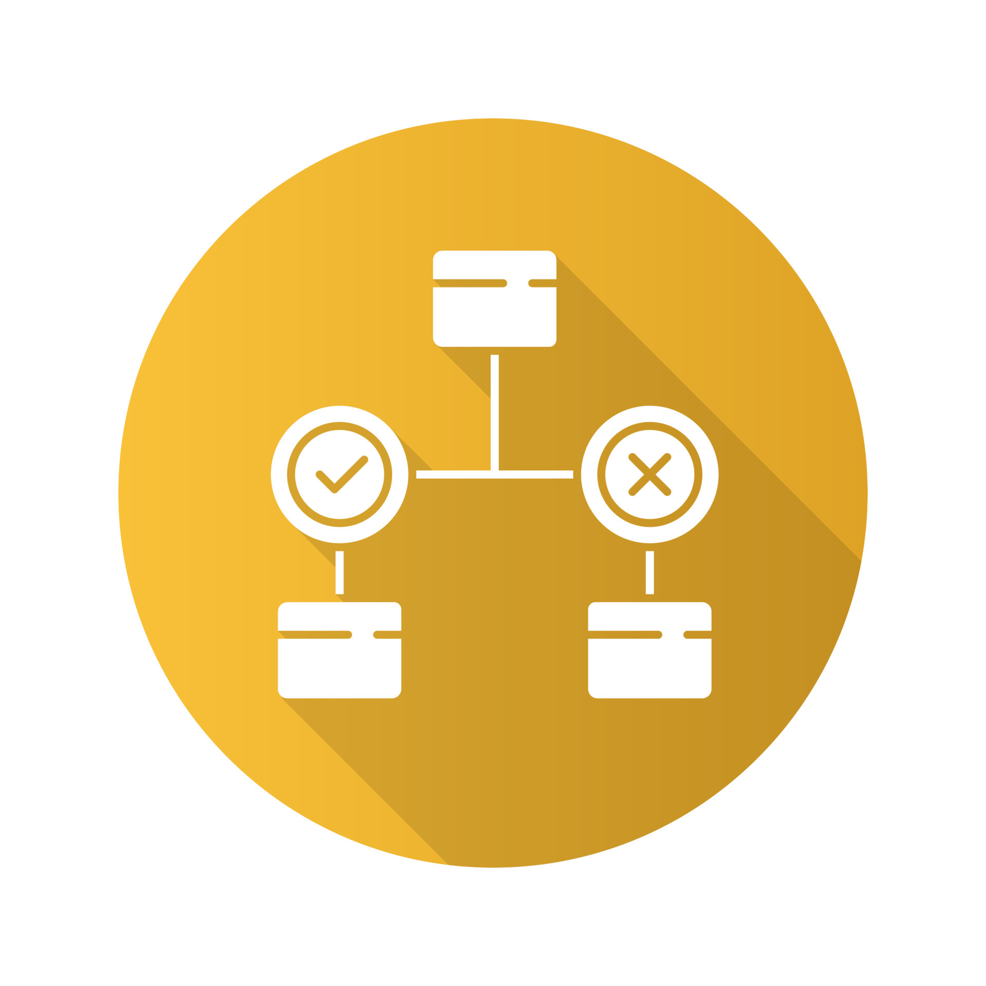Decision diagram flat design long shadow glyph icon. Block chart ...