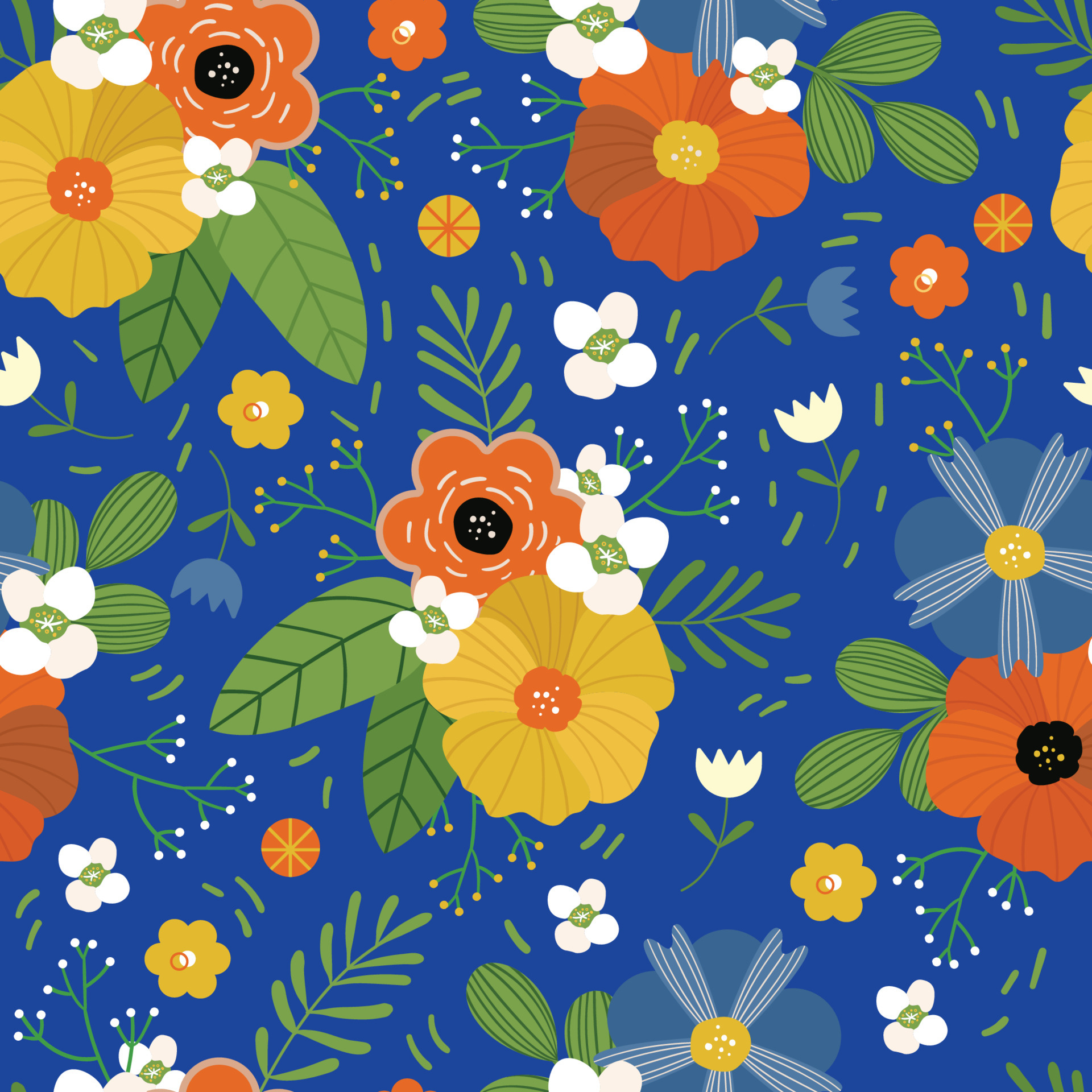 Spring Flower Seamless Pattern 4978640 Vector Art At Vecteezy