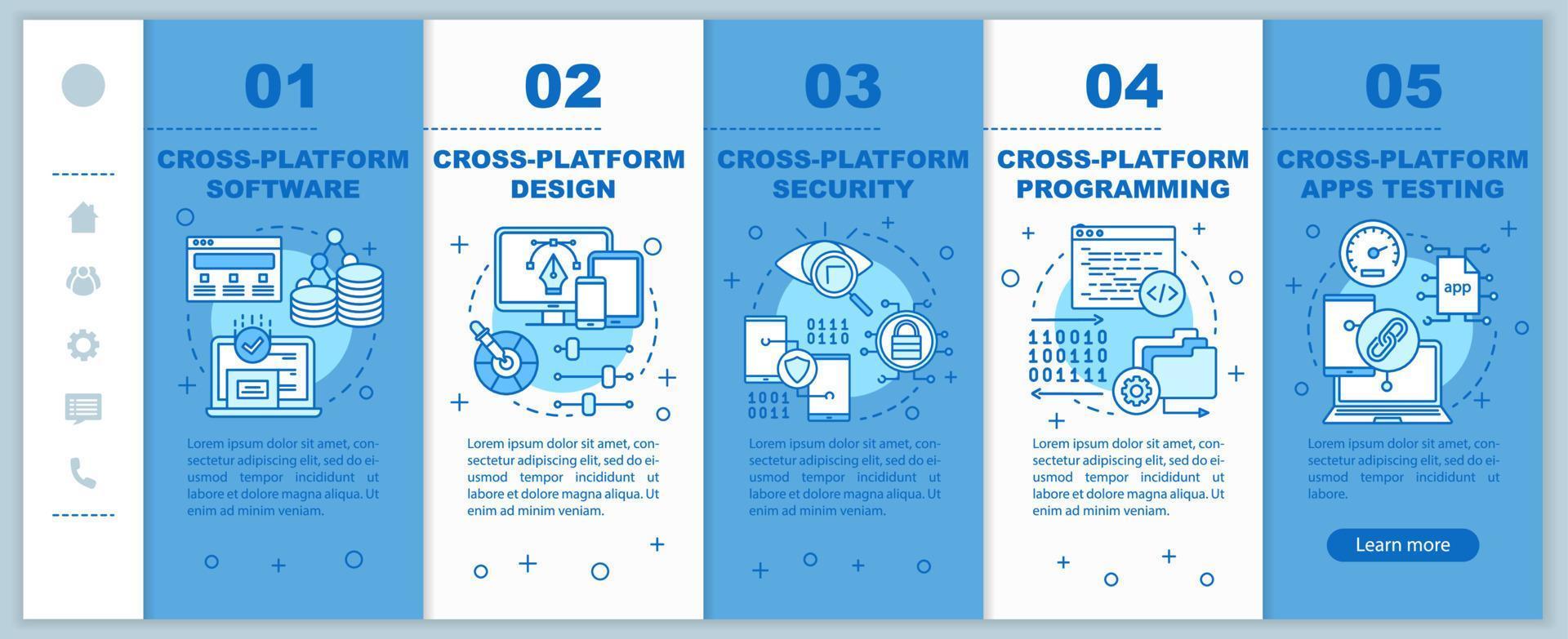 Cross Platform Development Onboarding Mobile Web Pages Vector Template