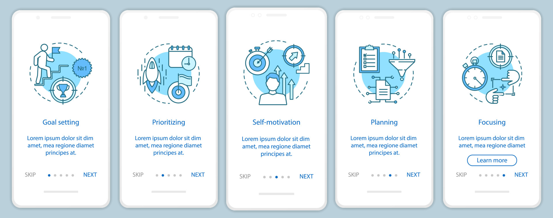 Hr Skills Onboarding Mobile App Page Screen Vector Template