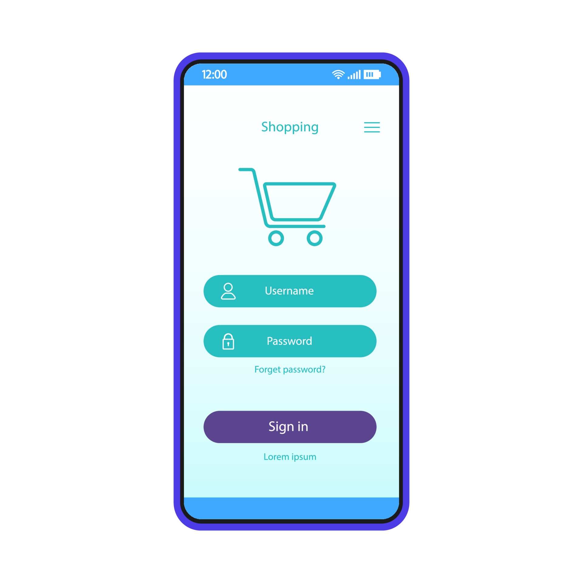 Online shopping account interface vector template. Digital purchase ... Online shopping account interface vector template. Digital purchase ...