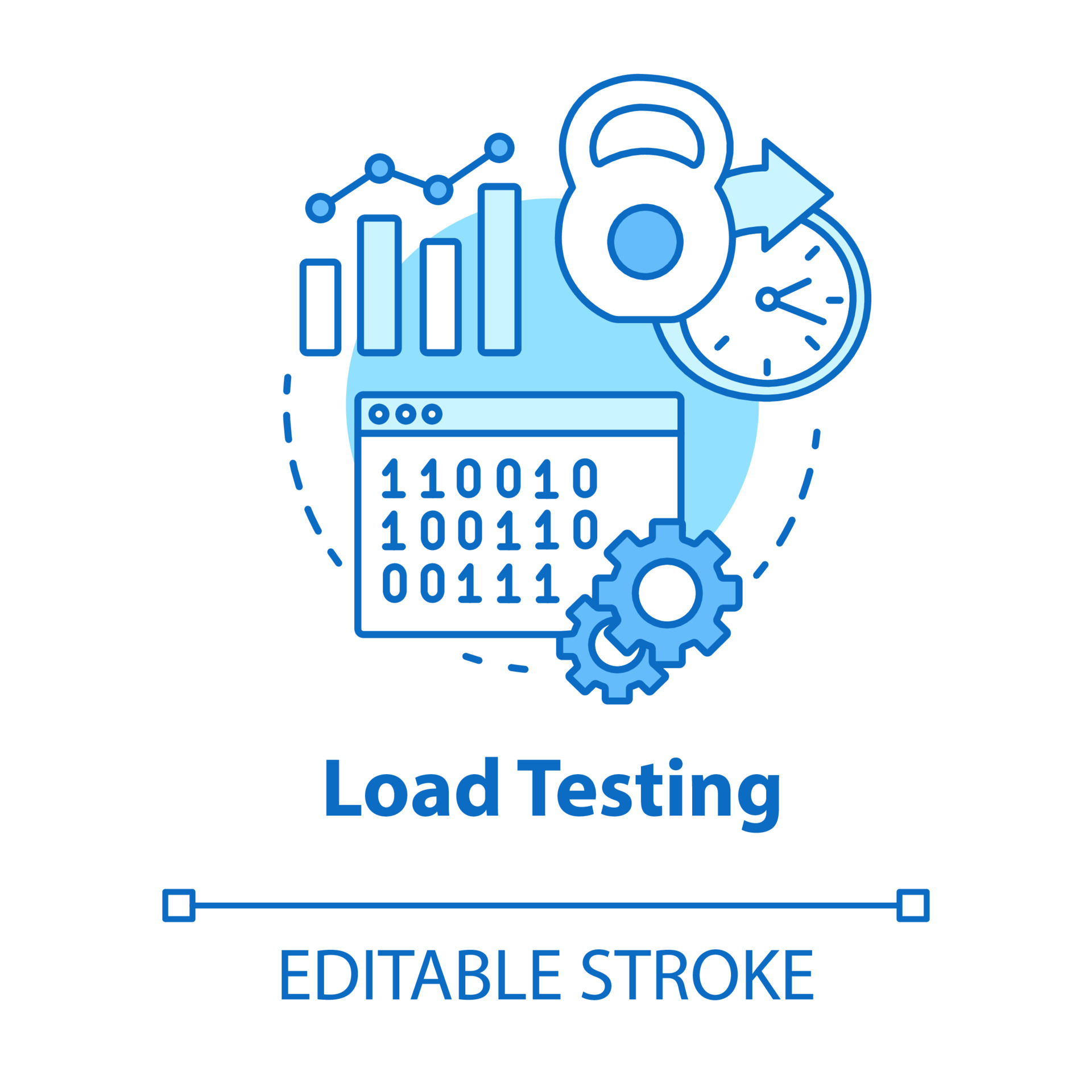 Load Testing Turquoise Concept Icon Software Development Idea Thin Line Illustration System