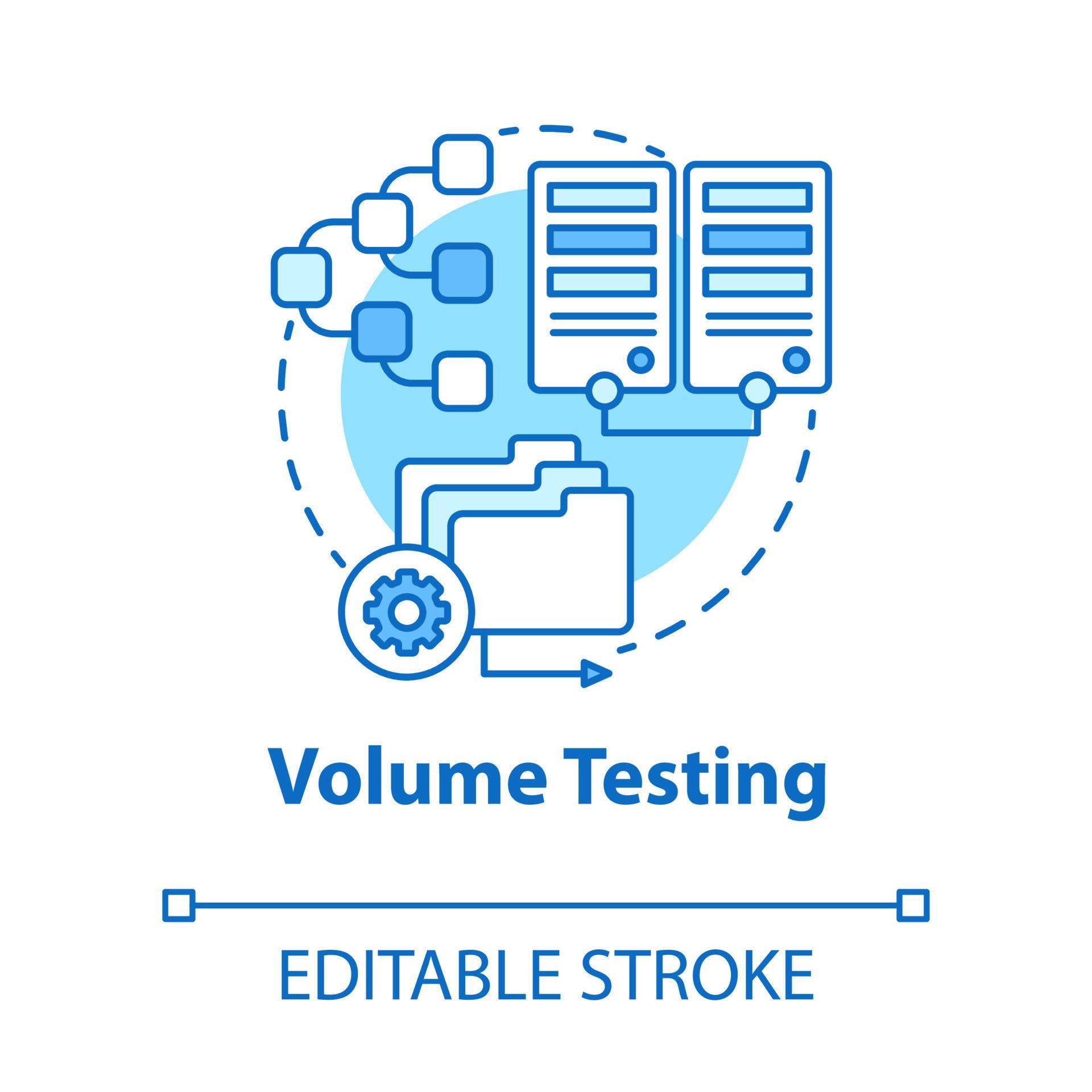 Volume testing turquoise concept icon. Software development stage idea ...