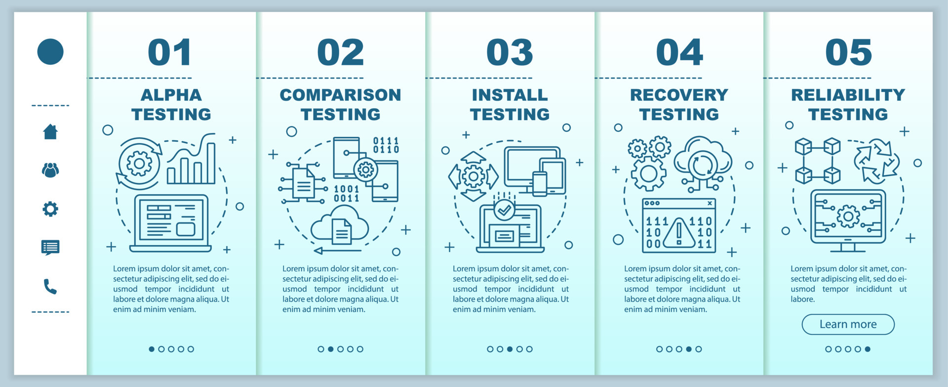 Software Performance Testing Onboarding Mobile Web Pages Vector