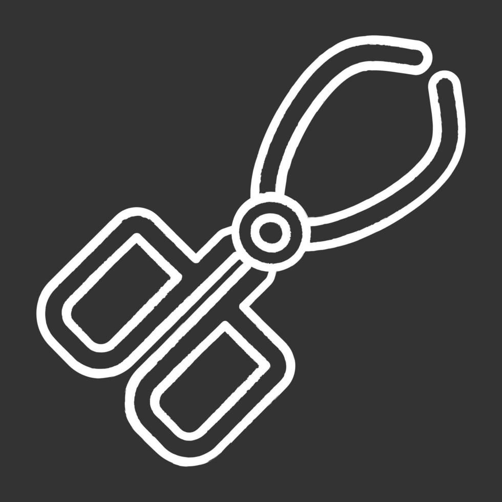 Crucible tongs chalk icon. Surgeon, doctor, dentist equipment ... Crucible tongs chalk icon. Surgeon, doctor, dentist equipment ...