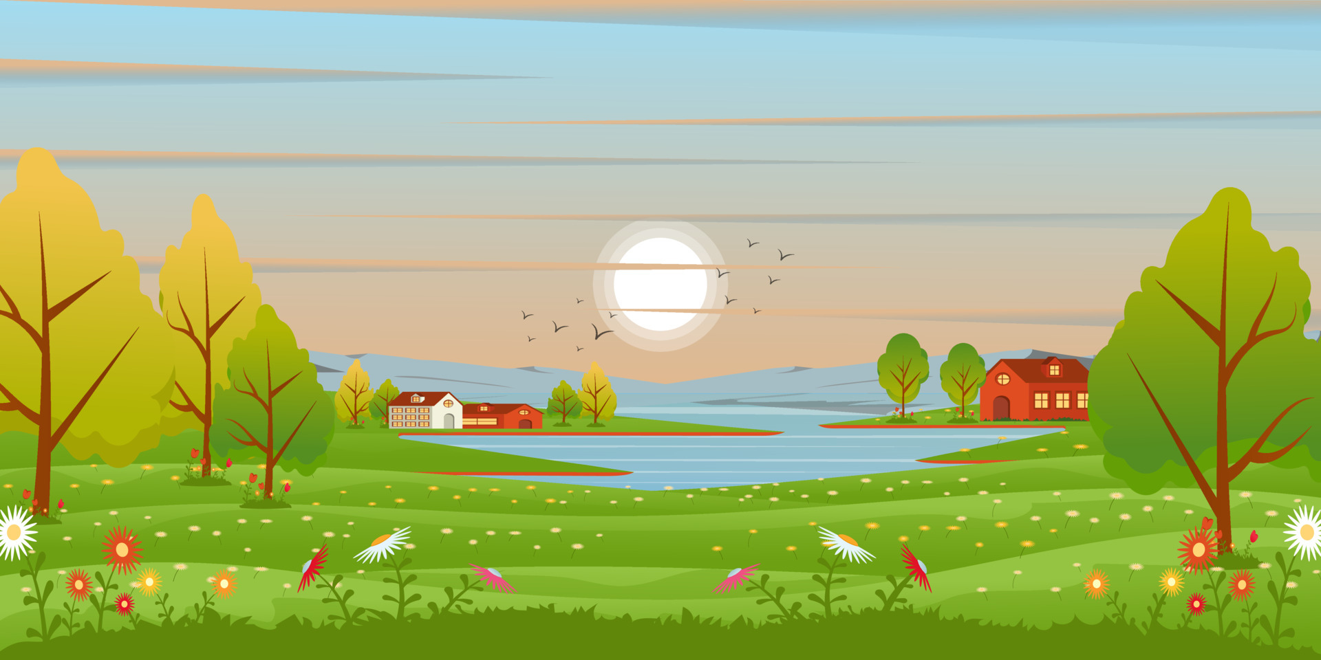A spring background 4986049 Vector Art at Vecteezy