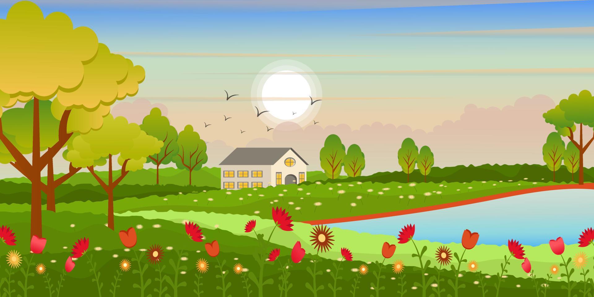 A spring background 4986054 Vector Art at Vecteezy