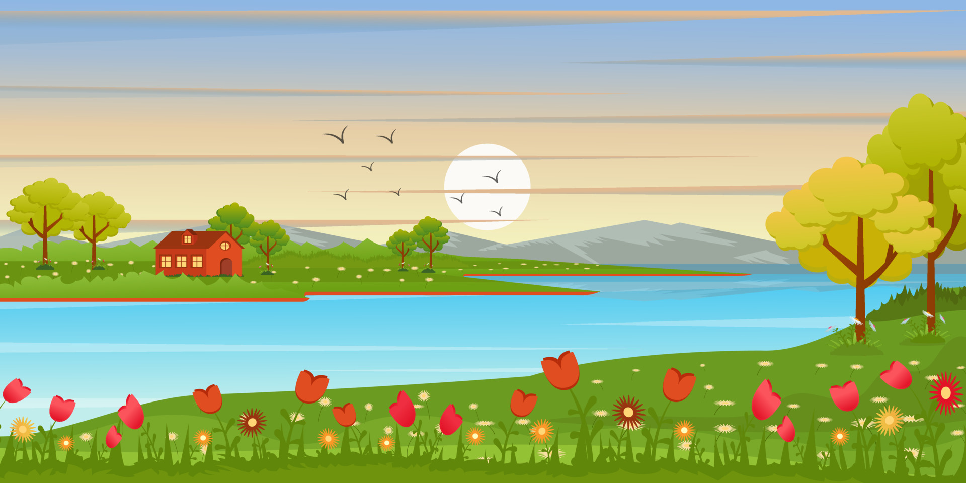 A spring background 4986063 Vector Art at Vecteezy