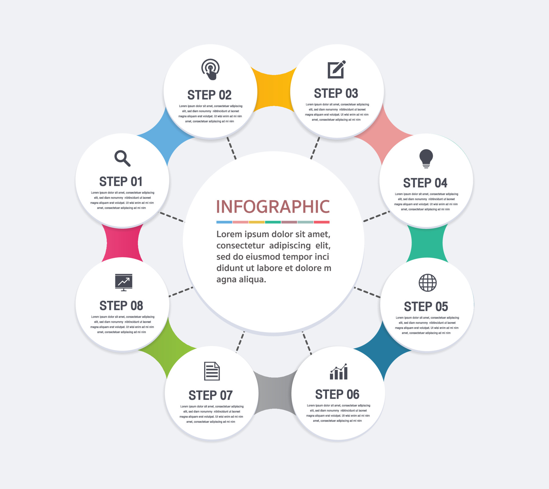 Infographic design elements for your business data with 8 options ...