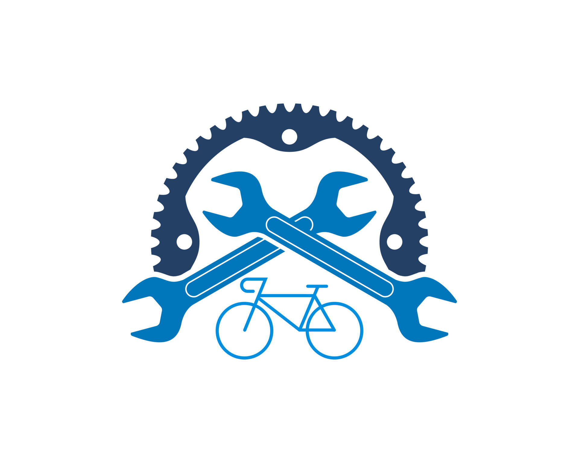 Repair gear with wrench and bike 4988656 Vector Art at Vecteezy