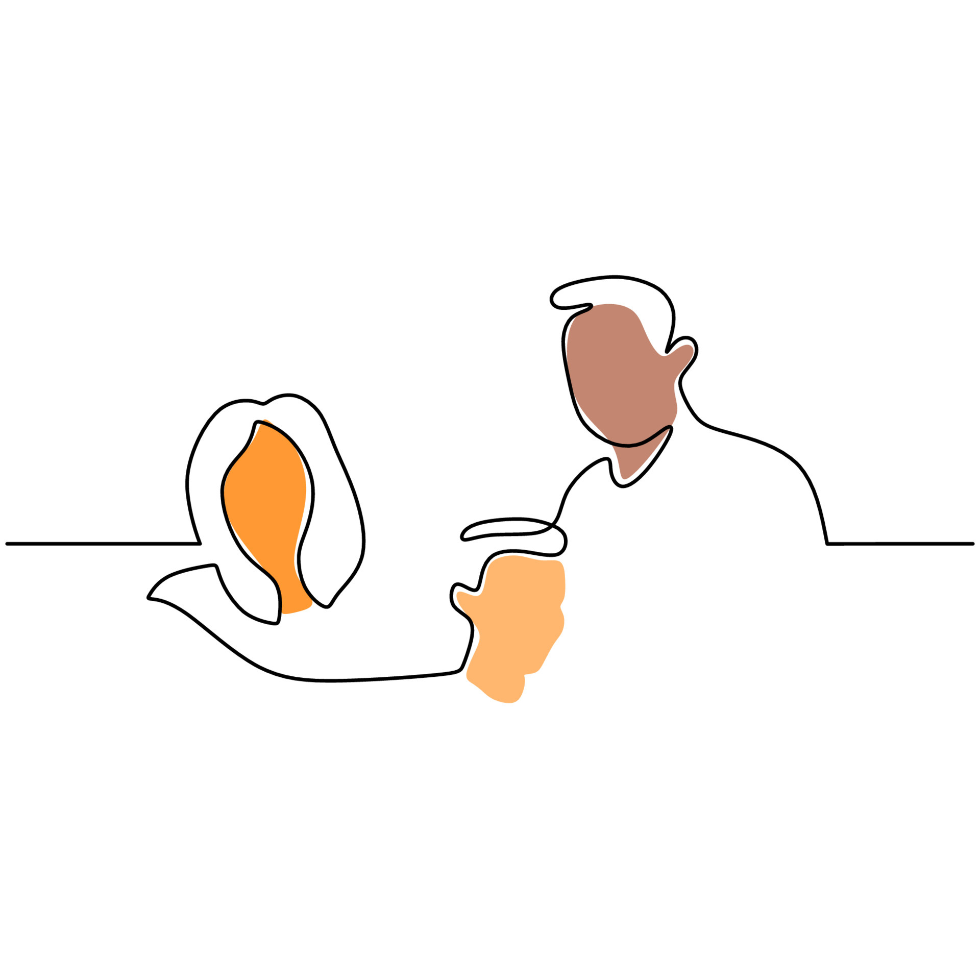 Continuous one single line of mother, father and their son 4988815 ...