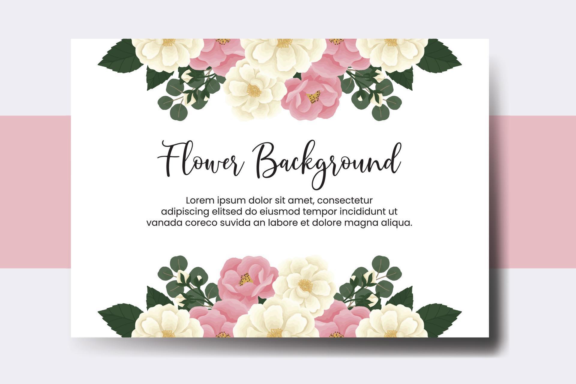 Wedding banner flower background, Digital watercolor hand drawn Pink ...