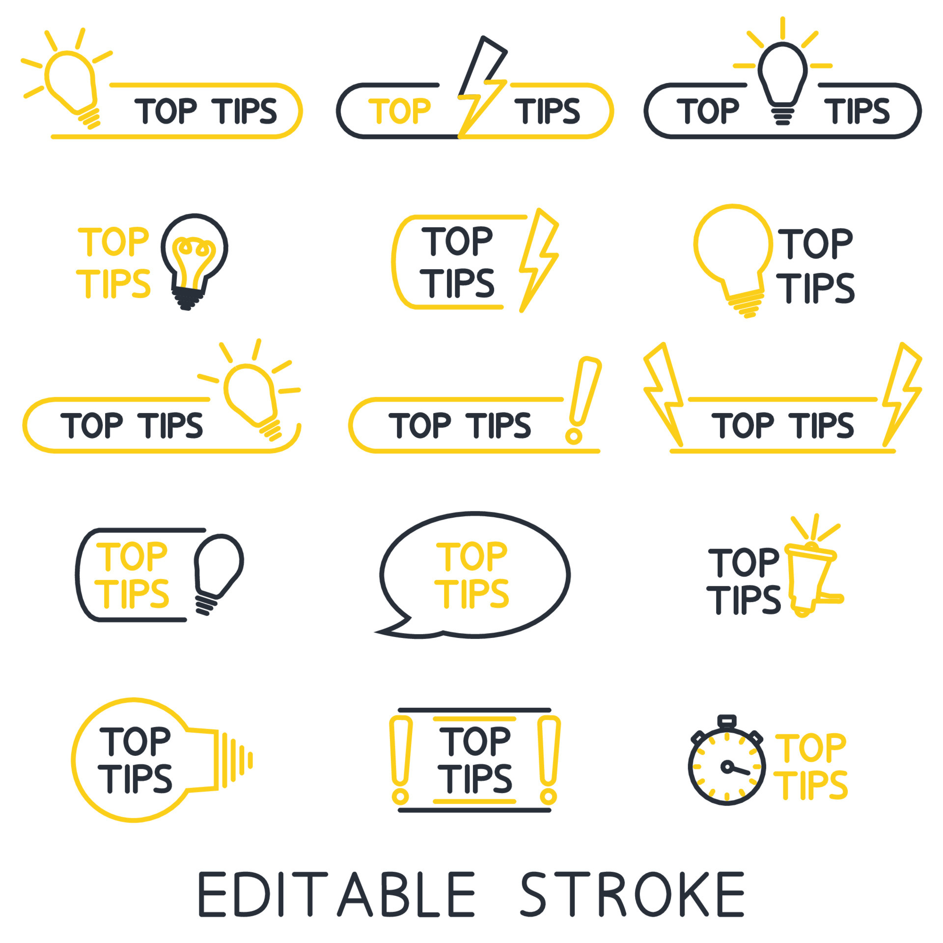 Top tips, helpful tricks, tooltip, hint for website. Set of tricks top ... Top tips, helpful tricks, tooltip, hint for website. Set of tricks top ...