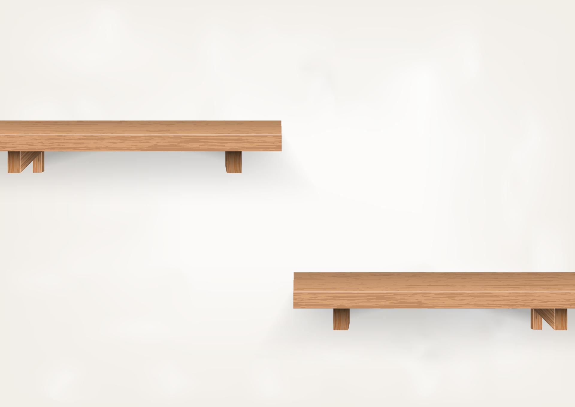 wooden shelf vector 4992114 Vector Art at Vecteezy