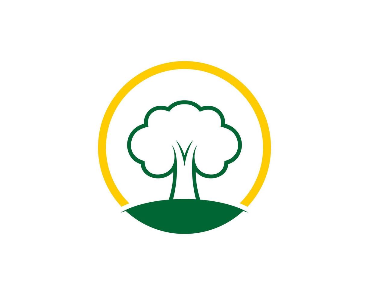 Circle shape with simple tree inside 4995867 Vector Art at Vecteezy