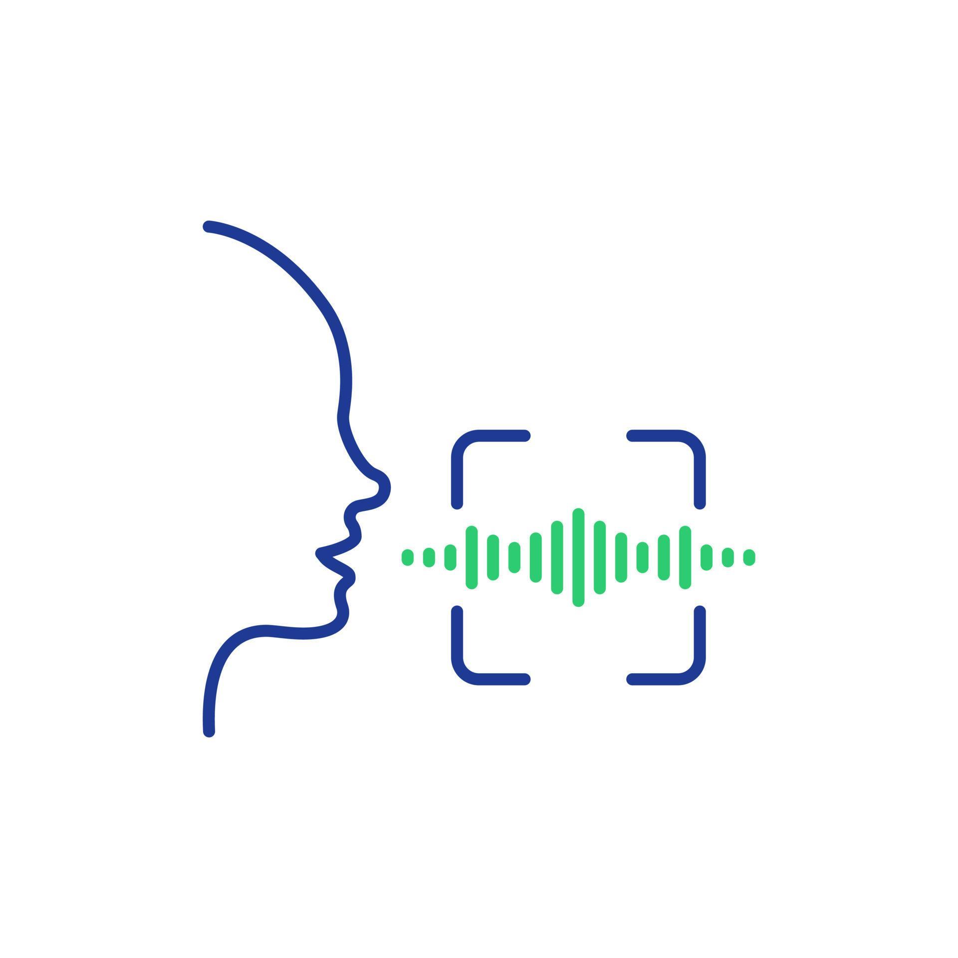 Voice and Speech Recognition line Icon. Scan Voice Command Icon with ...