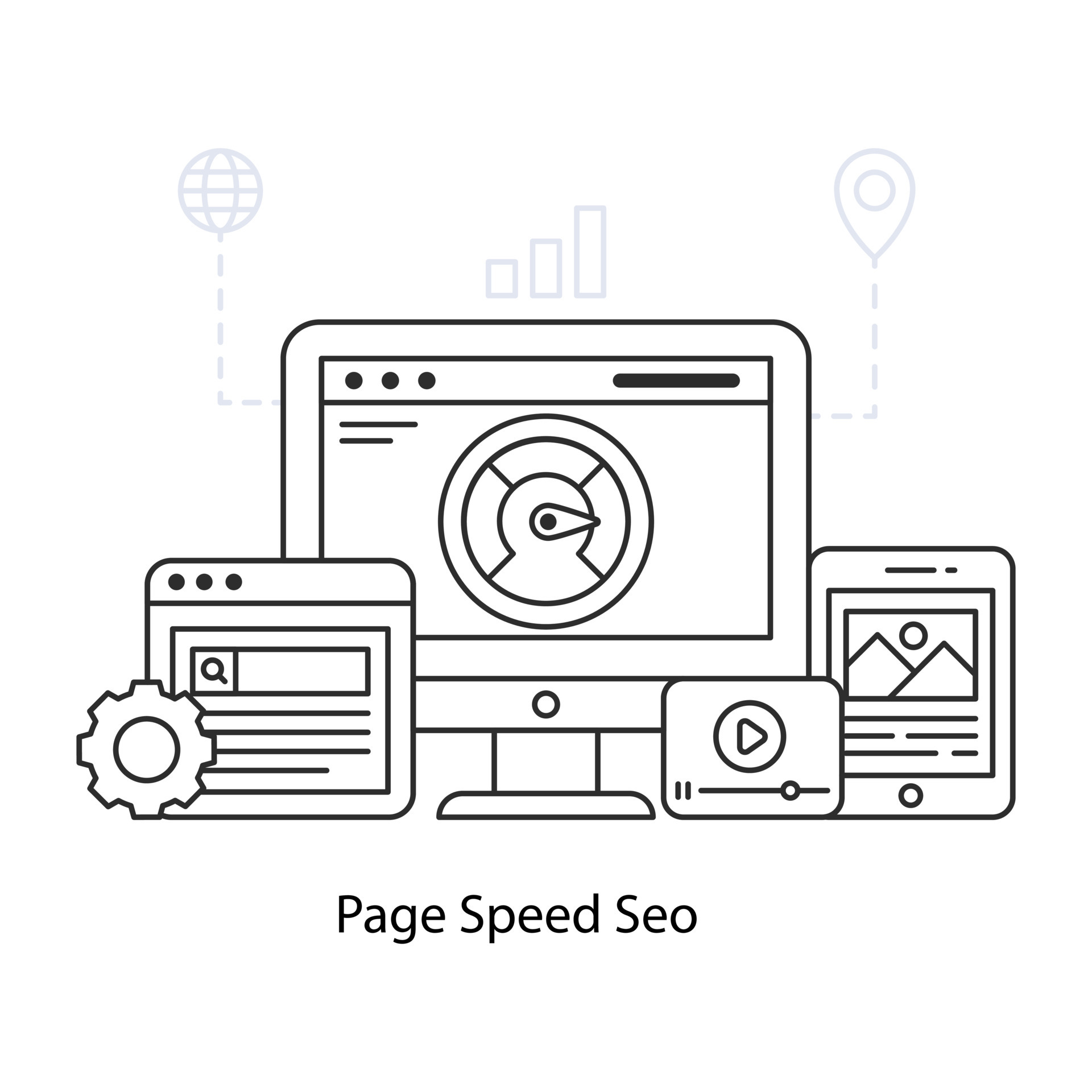 A creative design illustration of page speed test 4997861 Vector Art at ...