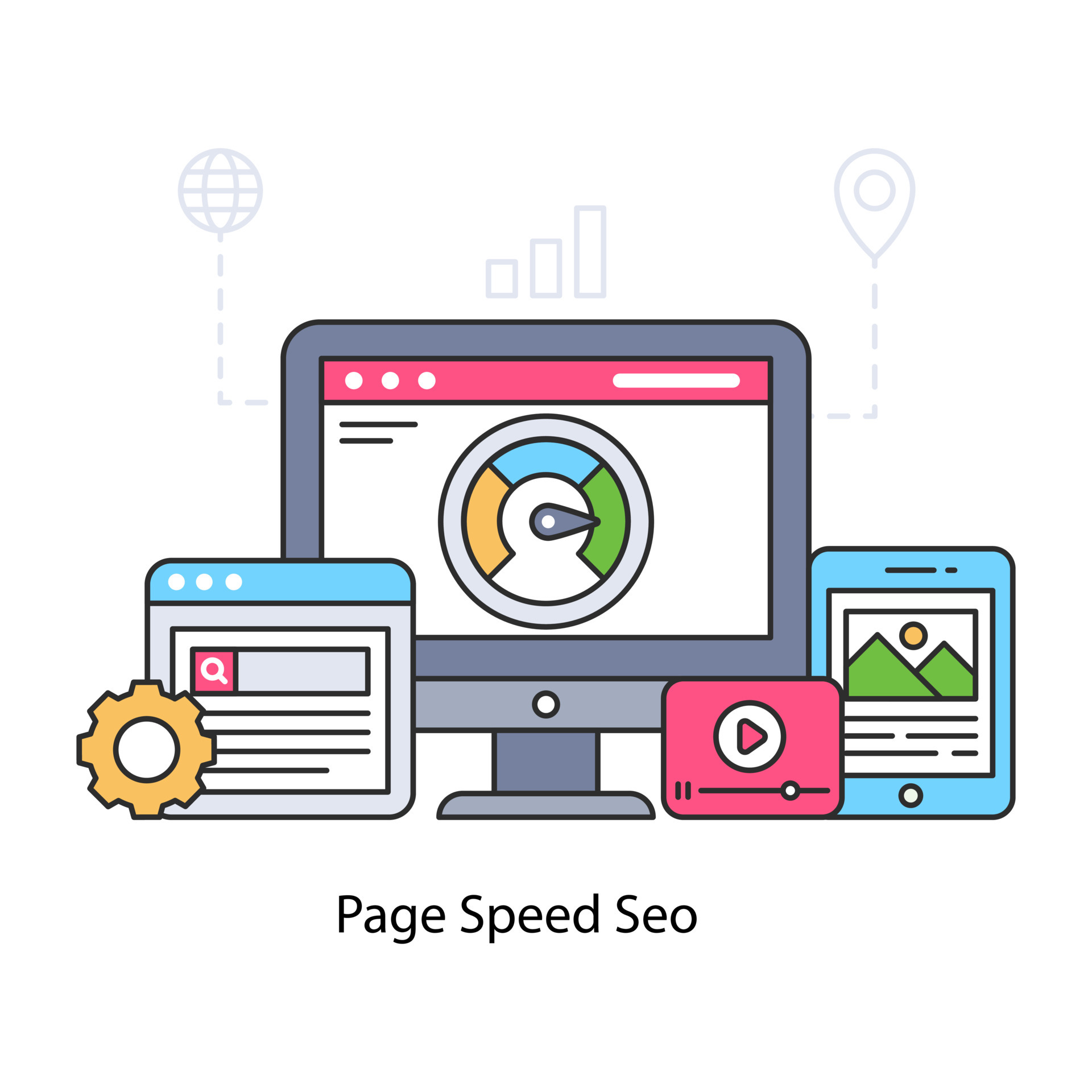 A creative design illustration of page speed test 4997998 Vector Art at ...