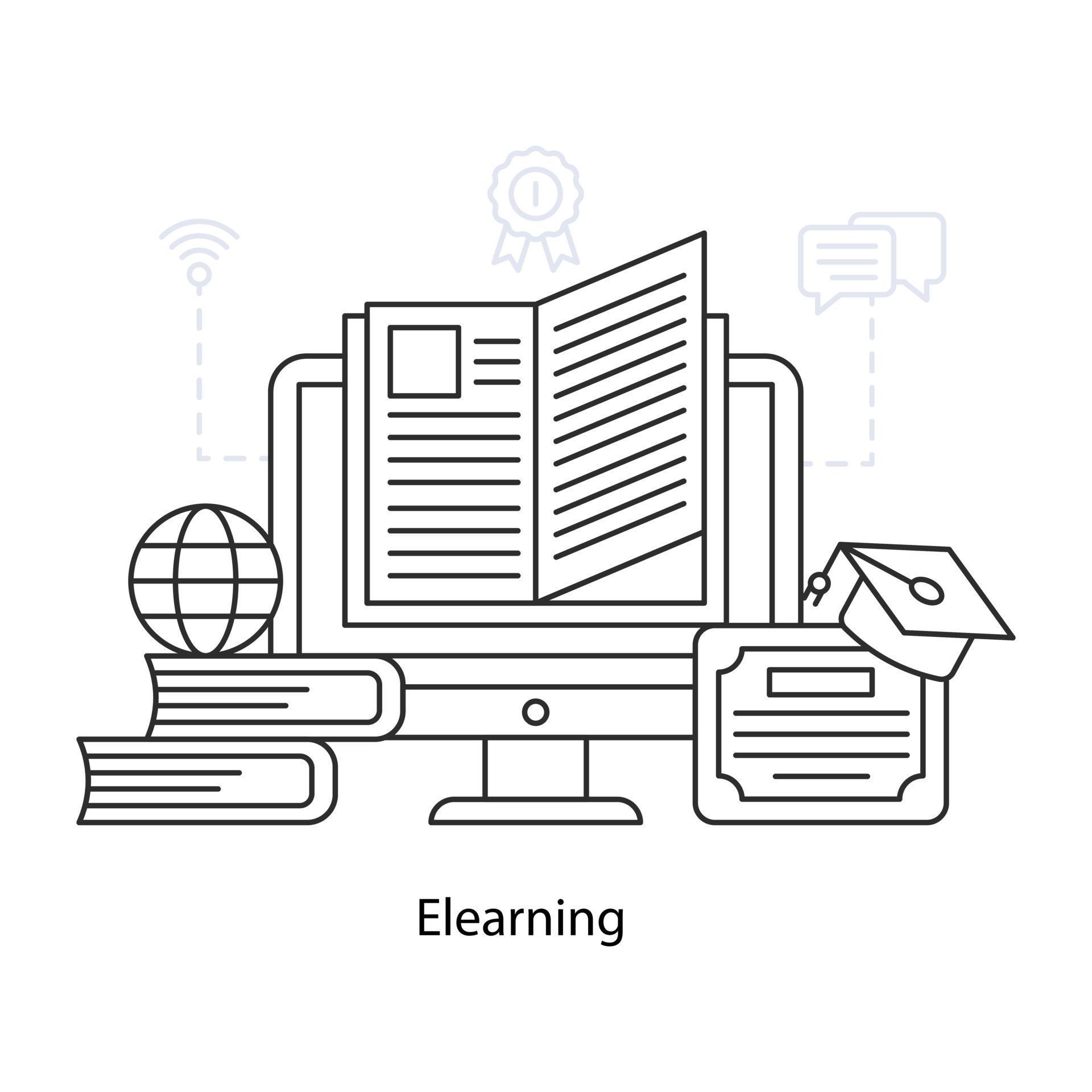 An illustration design of distance education, elearning vector 4998025 ...
