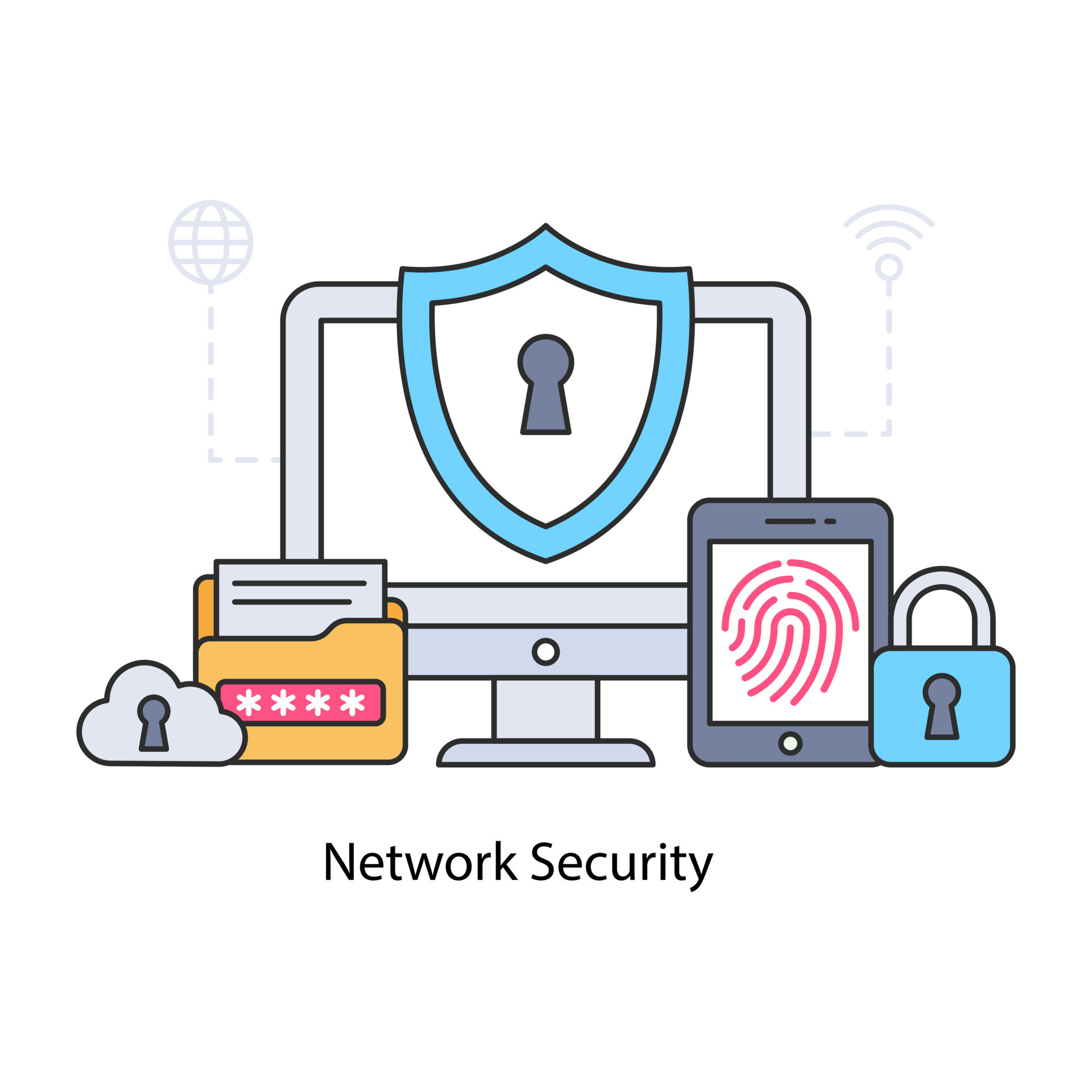 Network security icon in flat design 4998094 Vector Art at Vecteezy