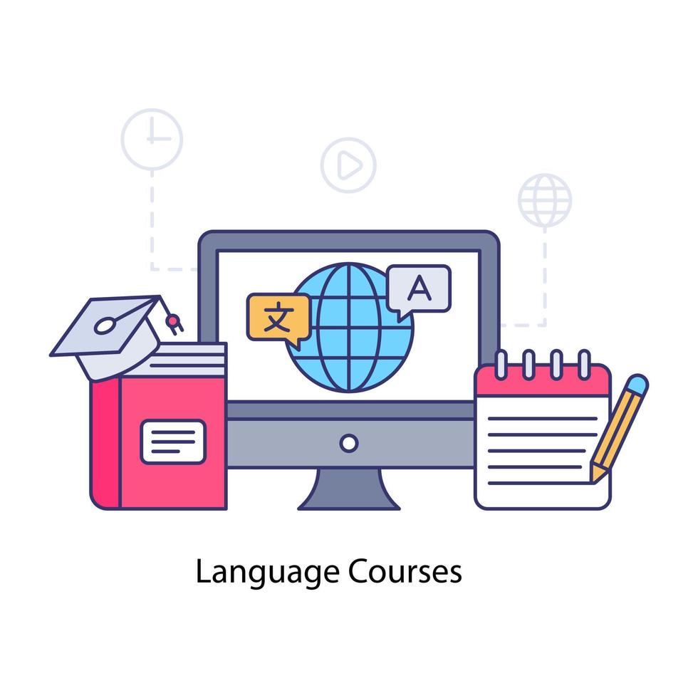 A premium download illustration of language courses 4998124 Vector Art ...