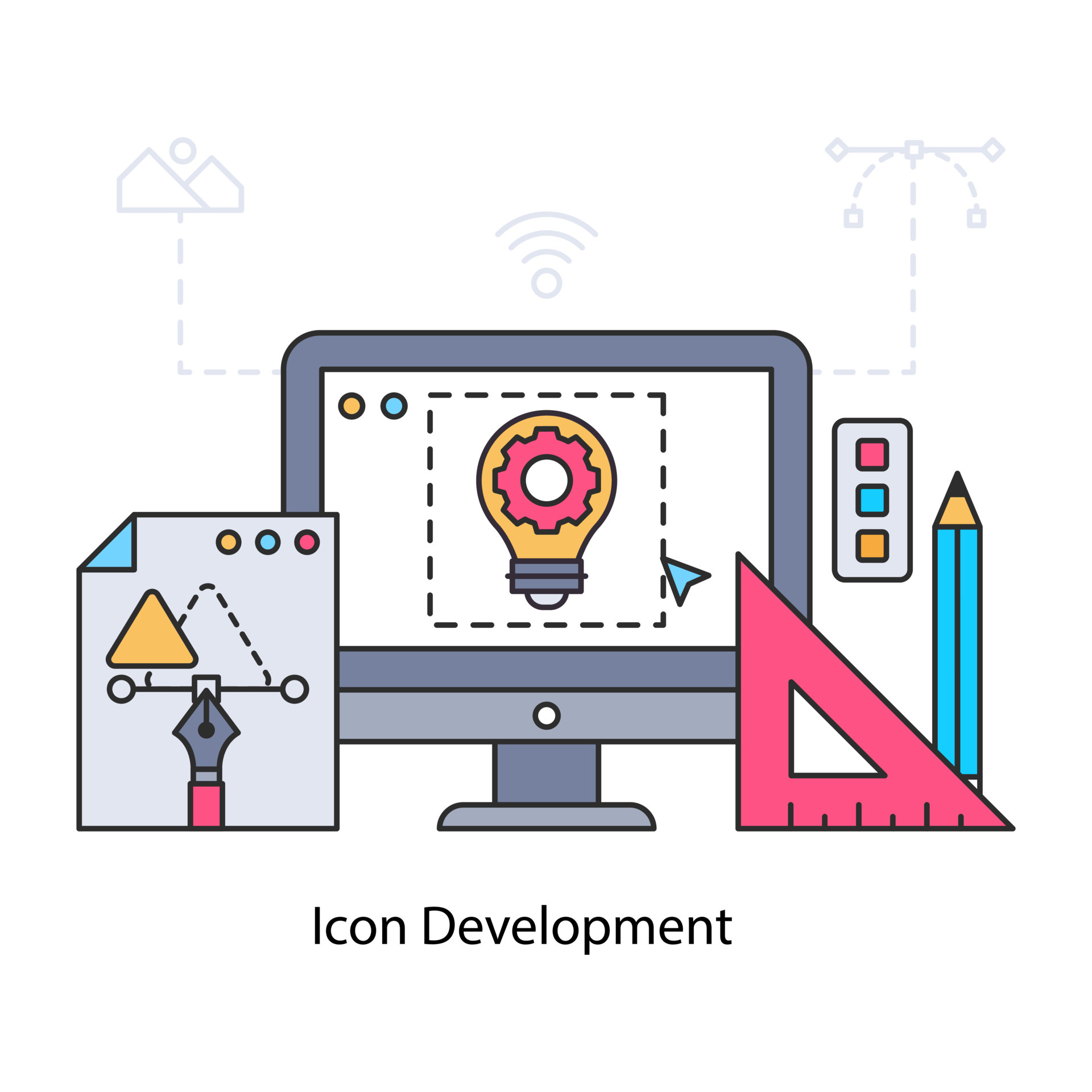 Icon development vector in flat design 4998130 Vector Art at Vecteezy