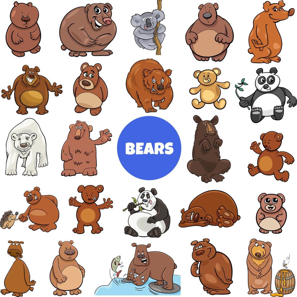 cartoon bears animal characters big set 4998686 Vector Art at Vecteezy