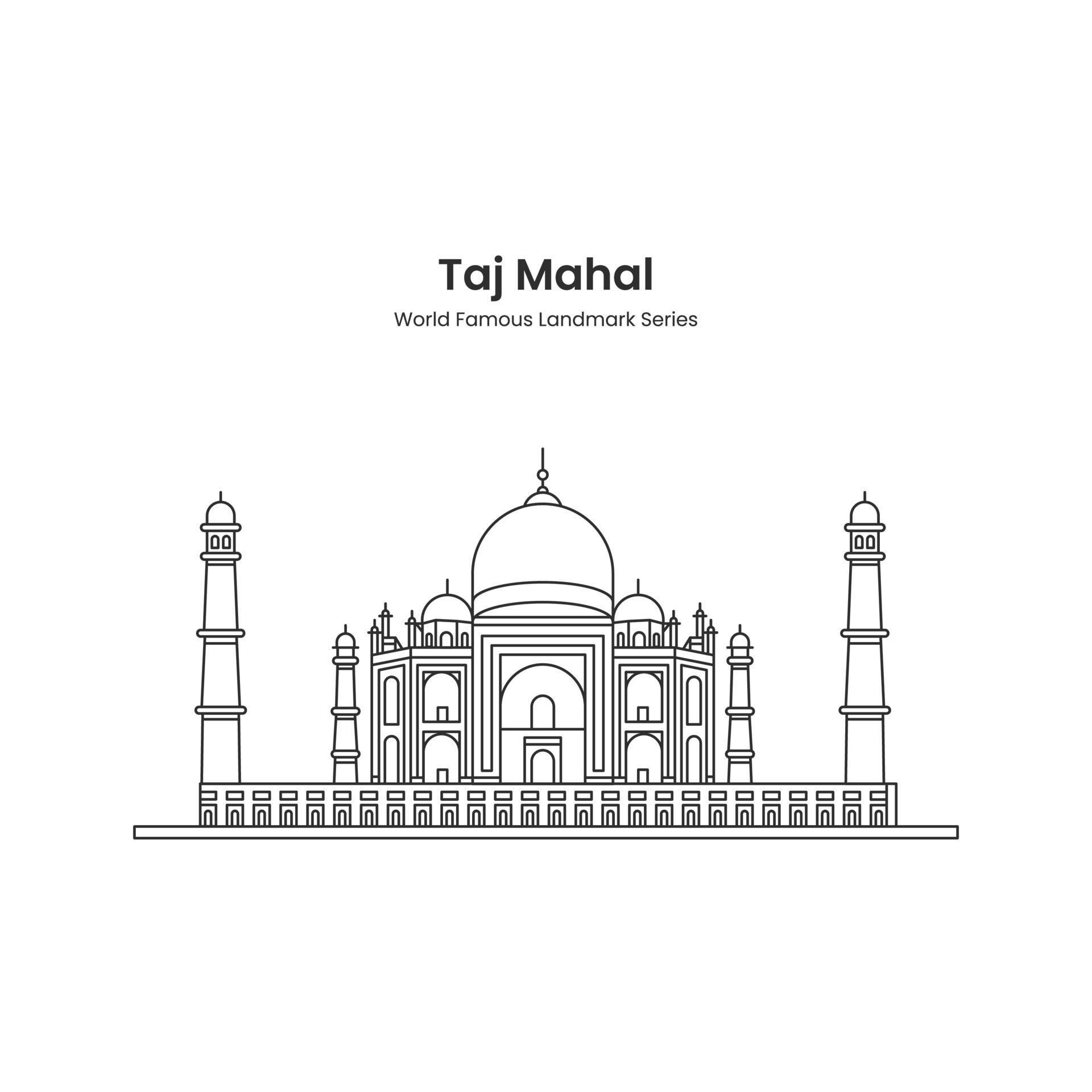 outline illustration of a taj mahal india 4998939 Vector Art at Vecteezy