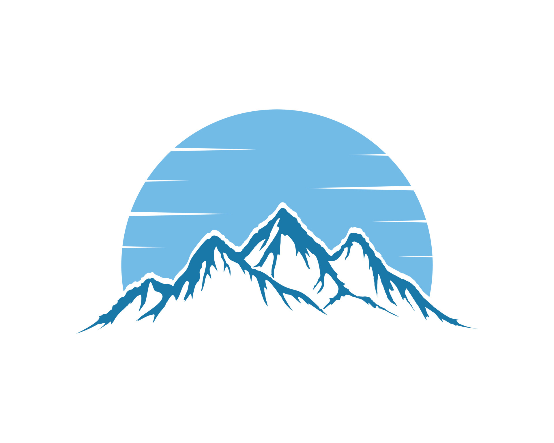 Abstract and simple mountain with sunset behind 4999630 Vector Art at ...