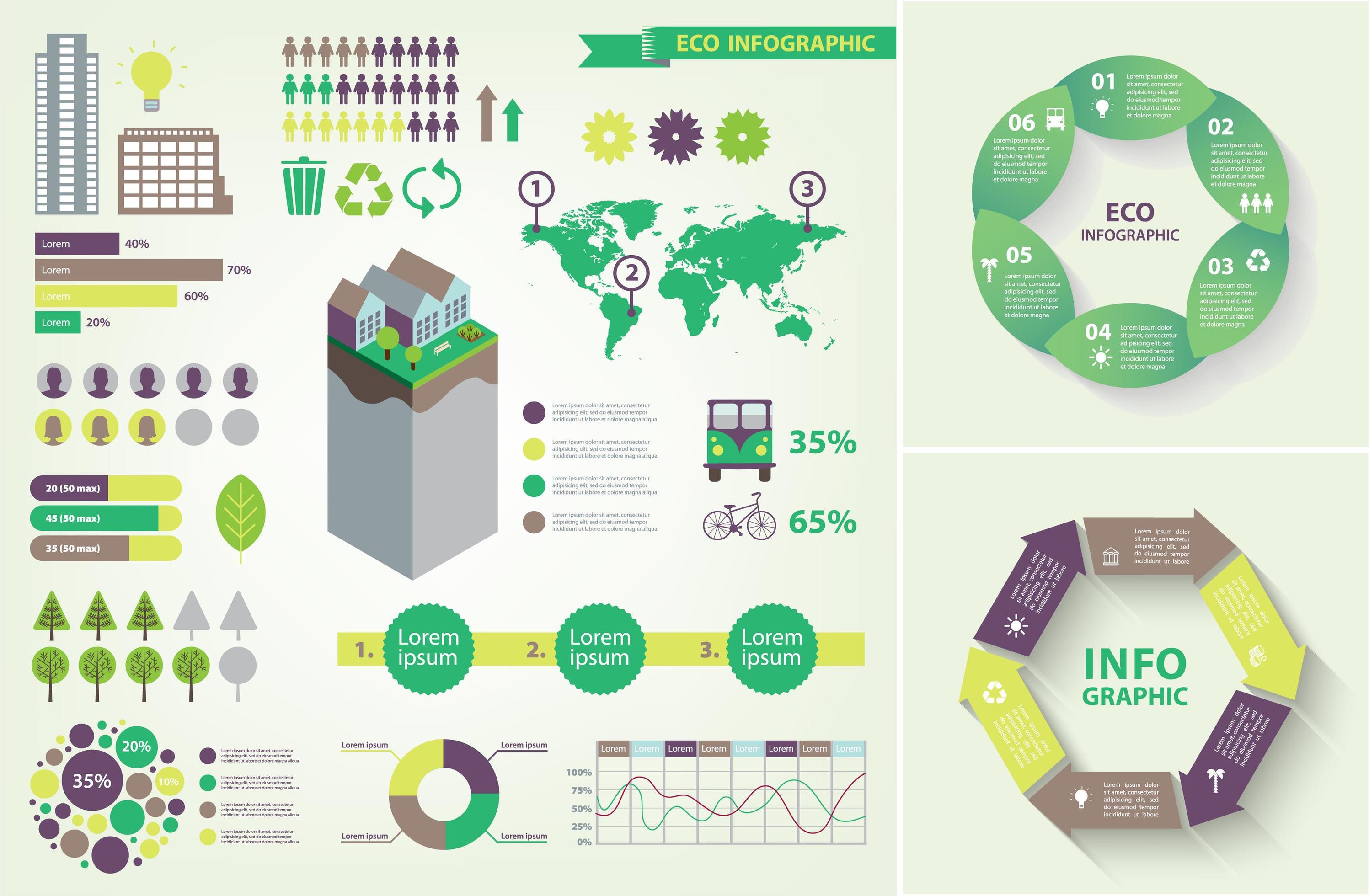 Vector set of eco infographic. 5000973 Vector Art at Vecteezy