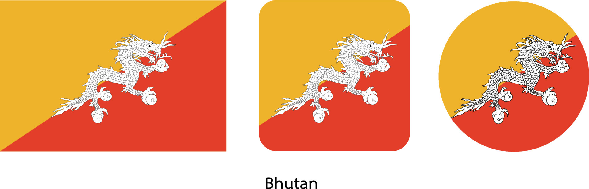 Bhutan flag, vector illustration 5004932 Vector Art at Vecteezy