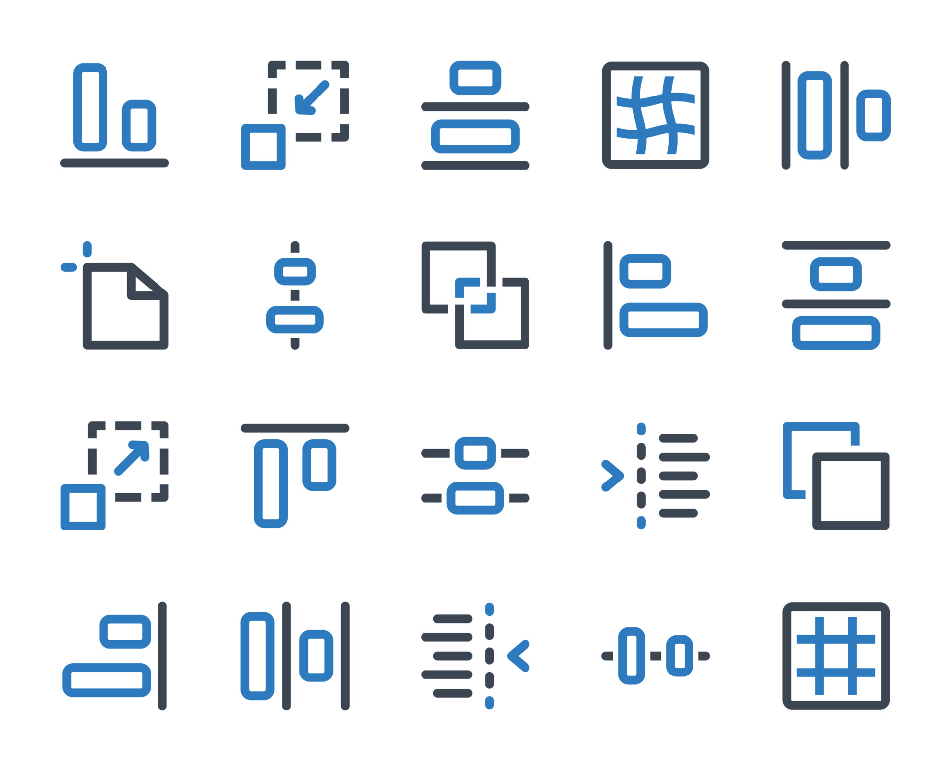 Editing Tools Icon Set - vector illustration . align, center, vertical ...