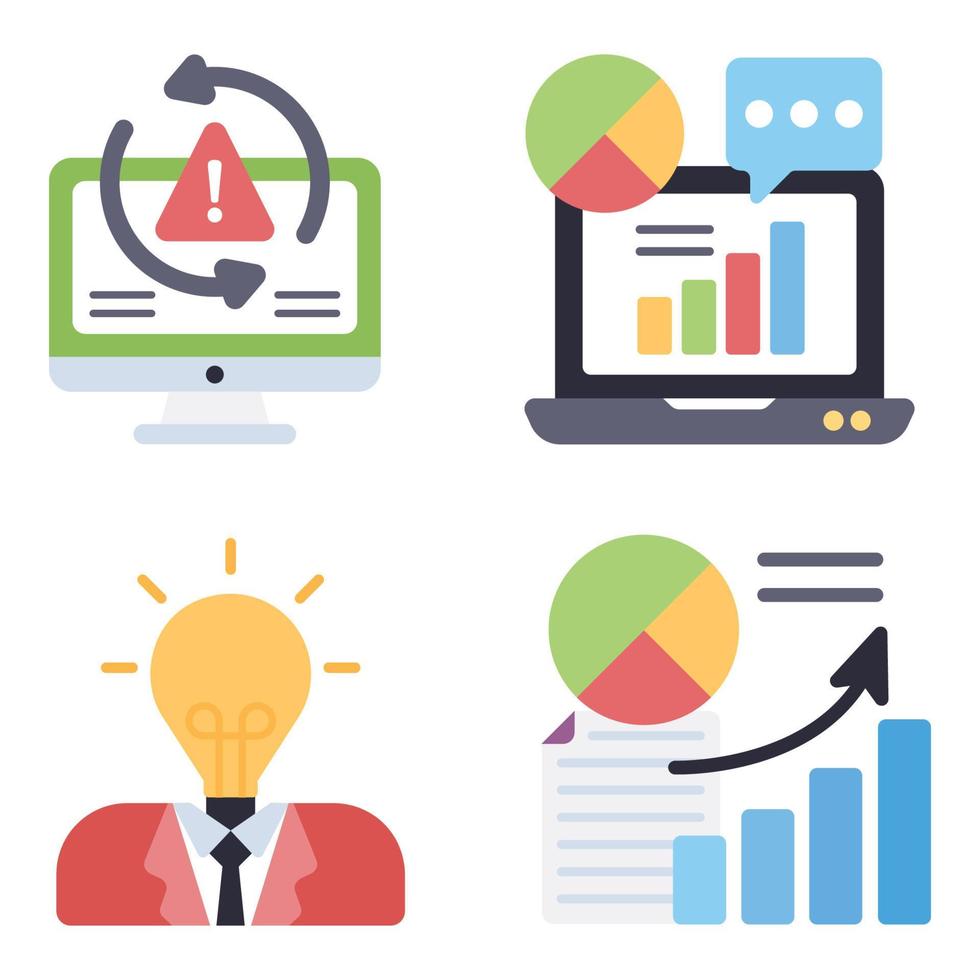 Big Data Flat icons Set 5005422 Vector Art at Vecteezy