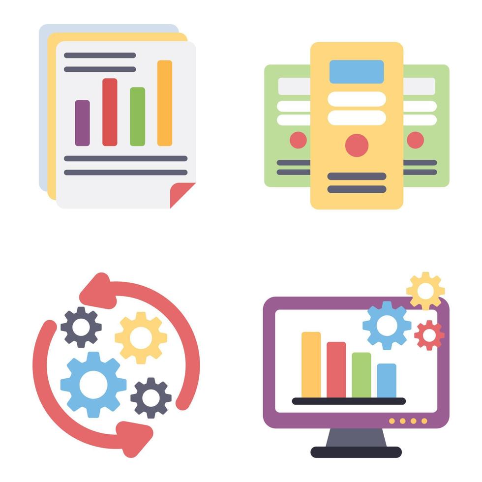 Big Data Flat icons Set 5005425 Vector Art at Vecteezy