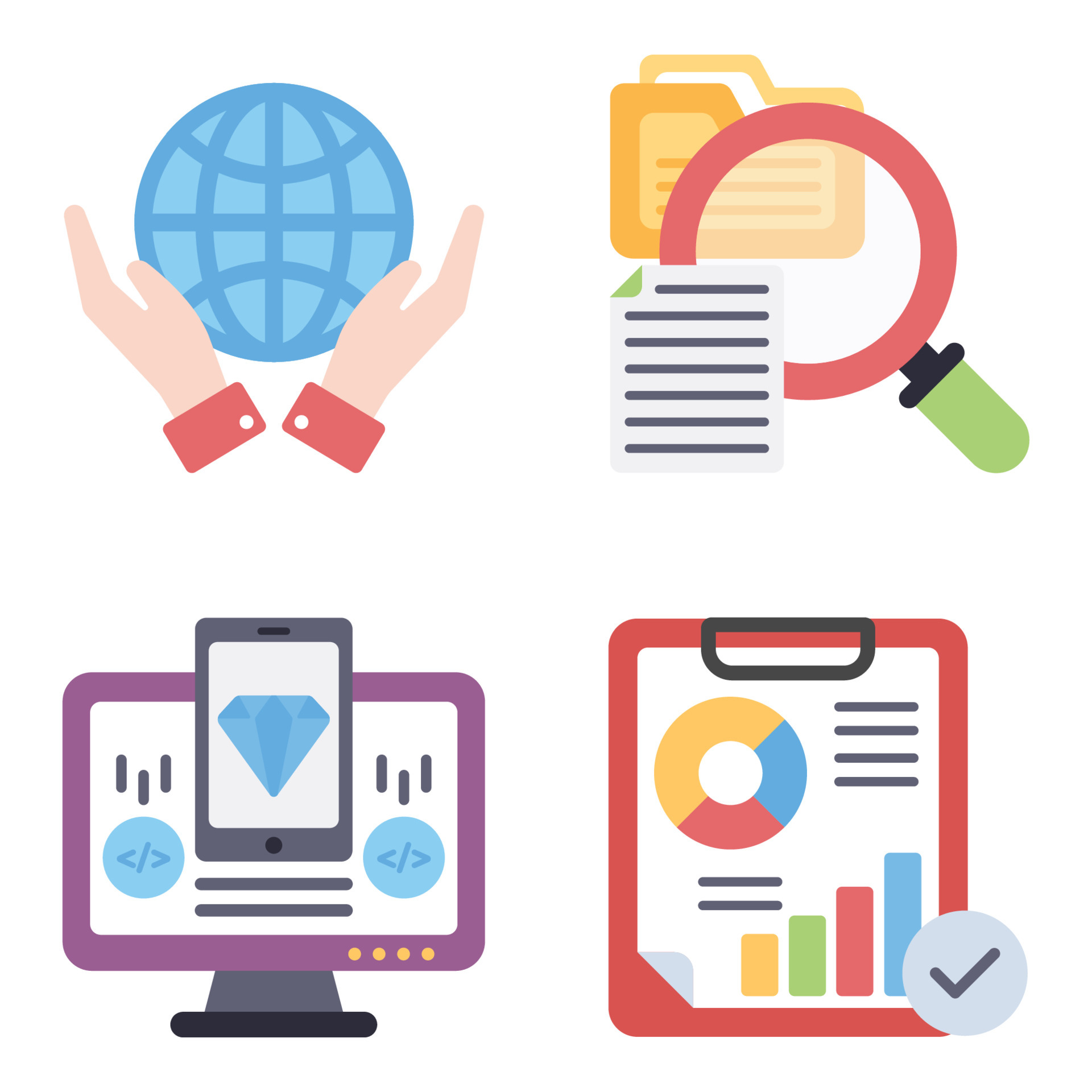 Big Data Flat icons Set 5005450 Vector Art at Vecteezy