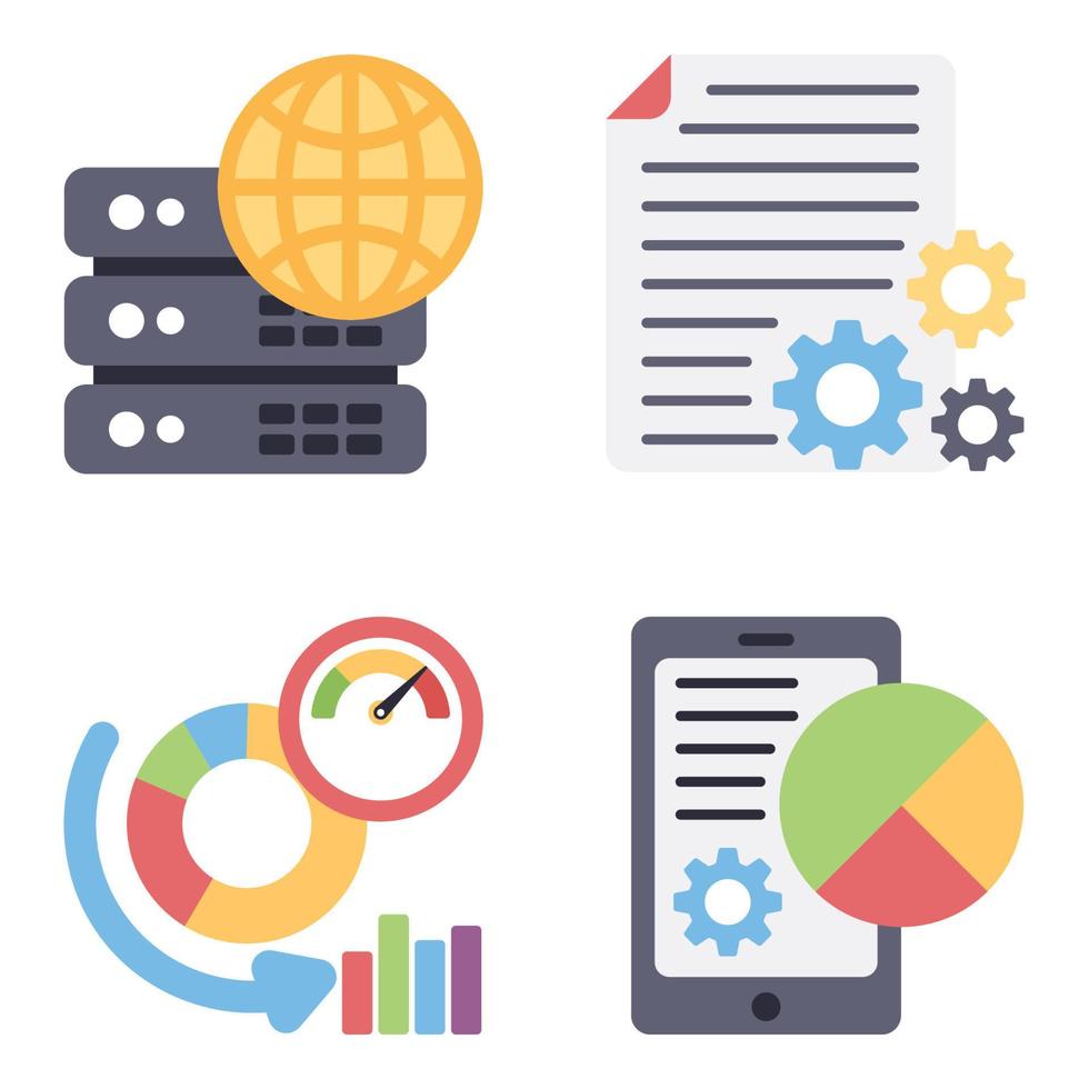Big Data Flat icons Set 5005471 Vector Art at Vecteezy
