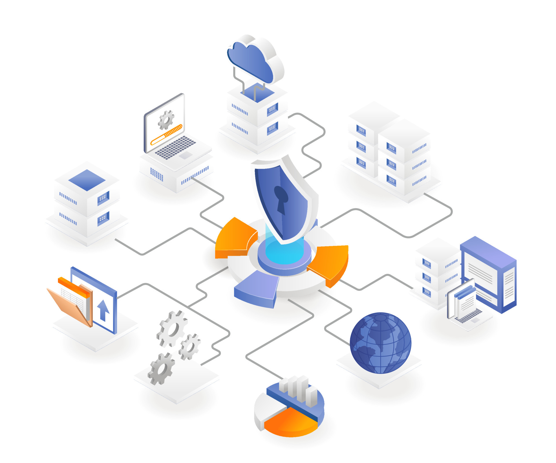 Cloud server and computer data security shield 5005512 Vector Art at ...