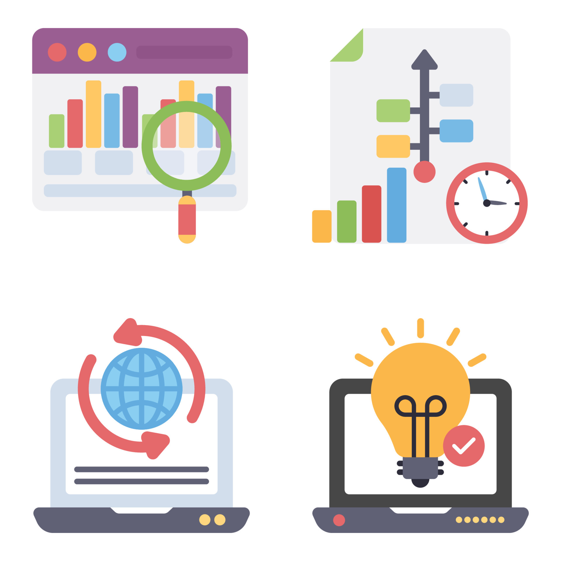 Big Data Flat icons Set 5005595 Vector Art at Vecteezy