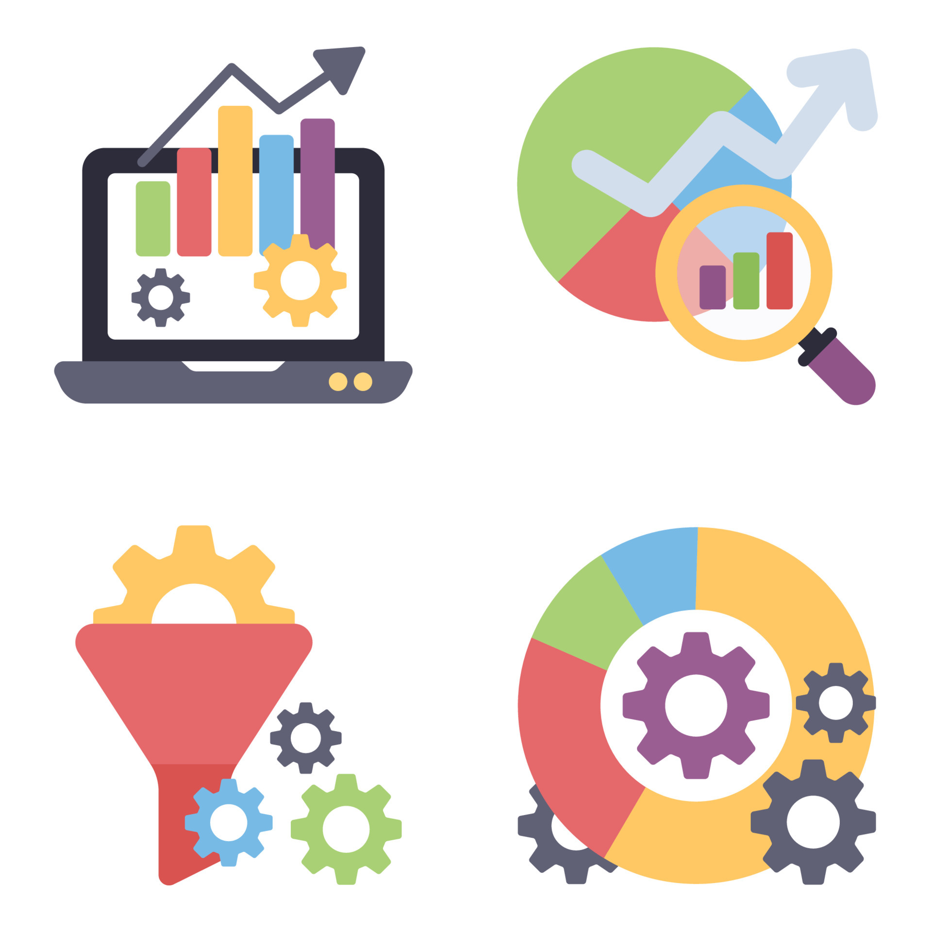 Big Data Flat icons Set 5005597 Vector Art at Vecteezy