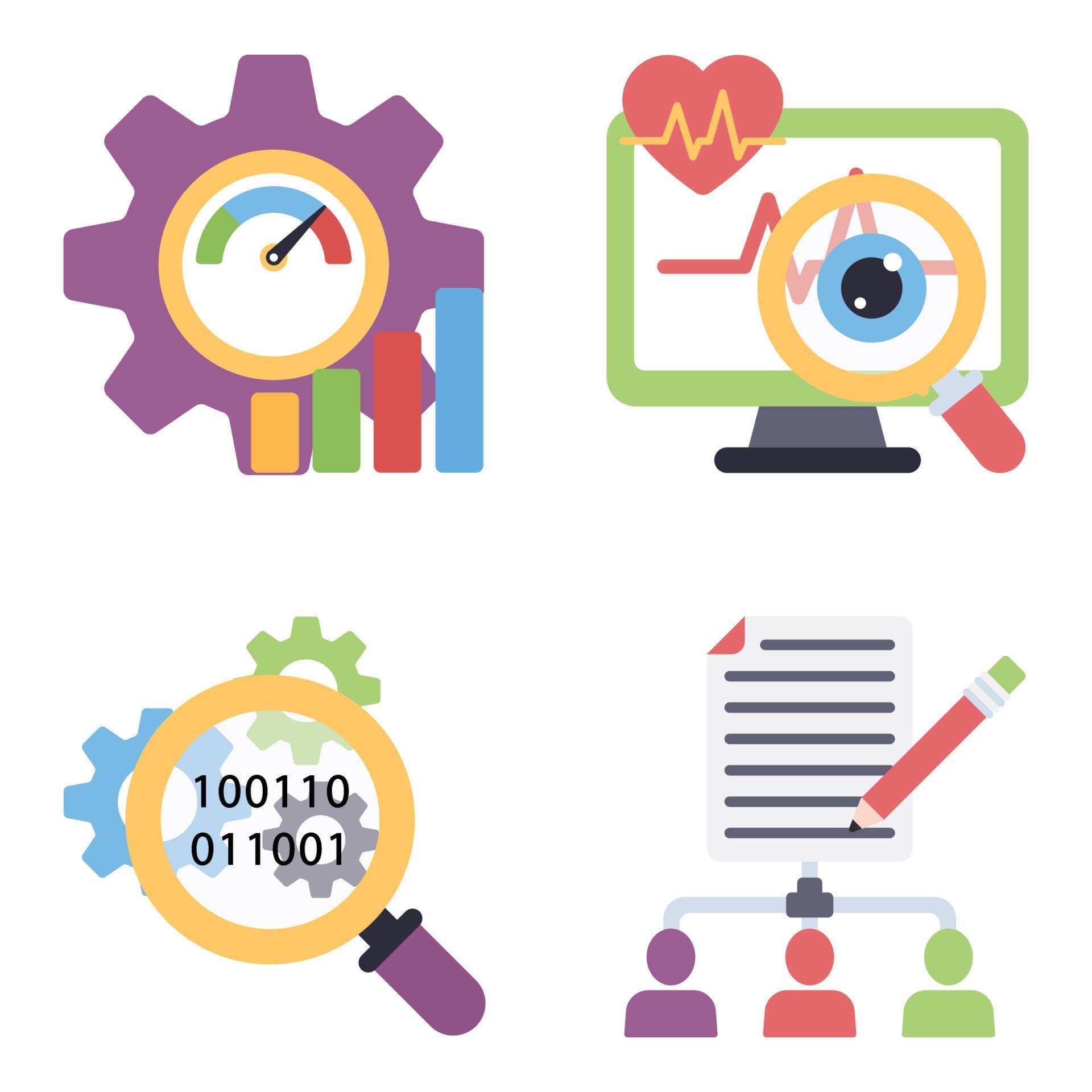 Big Data Flat icons Set 5005603 Vector Art at Vecteezy