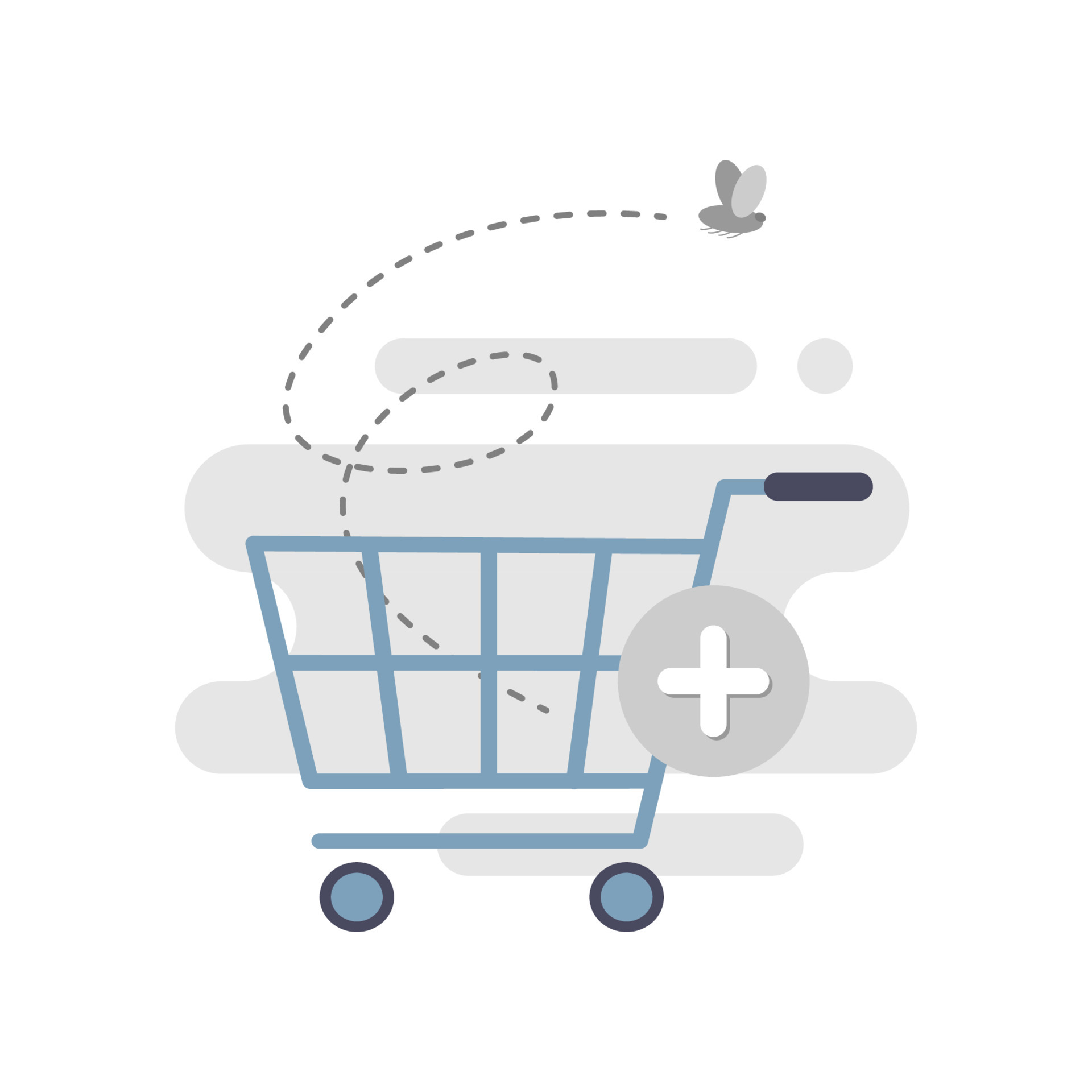 No Item In The Shopping Cart Click To Go Shopping Now Concept Illustration Flat Design Vector