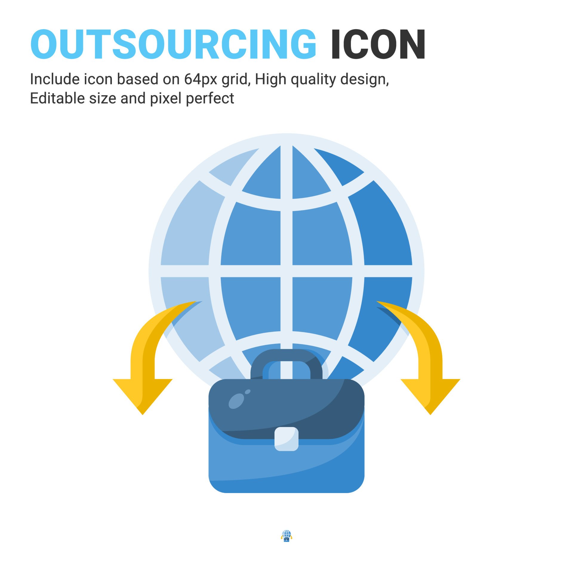 Outsourcing Icon Vector With Flat Color Style Isolated On White Background Vector Illustration