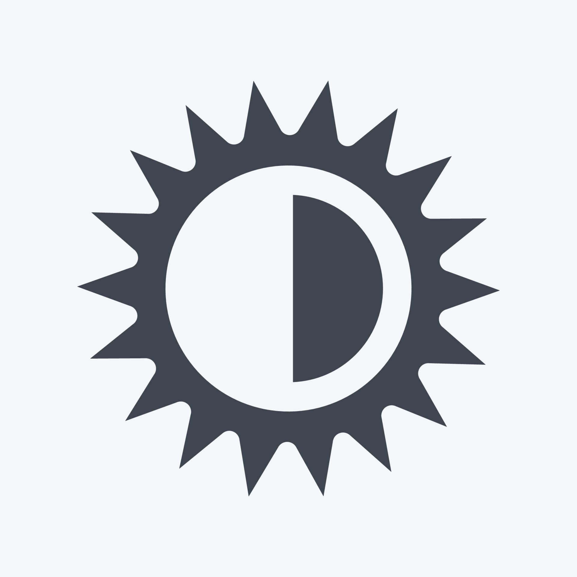 Contrast Icon in trendy glyph style isolated on soft blue background ...