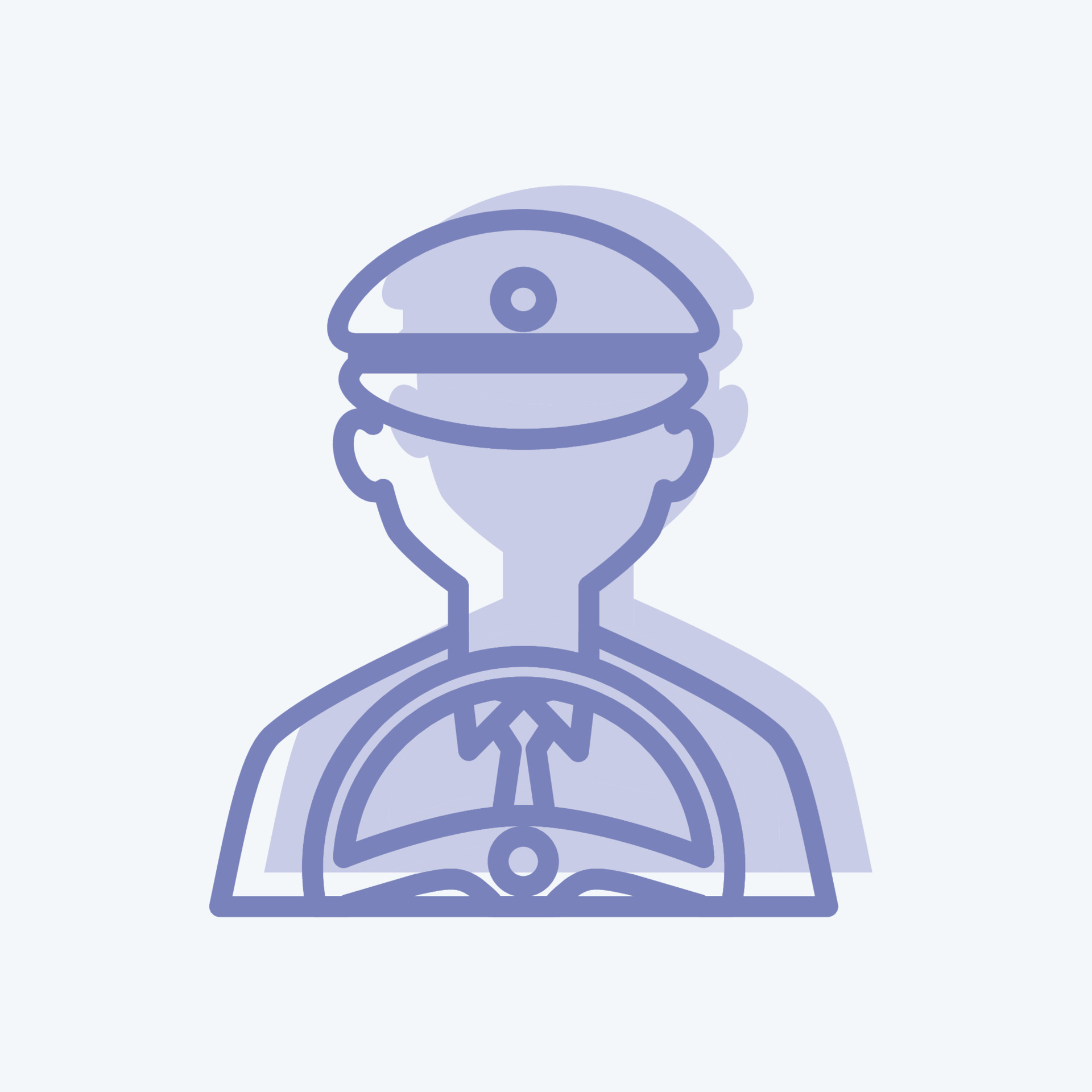 Driving Icon in trendy two tone style isolated on soft blue background ...